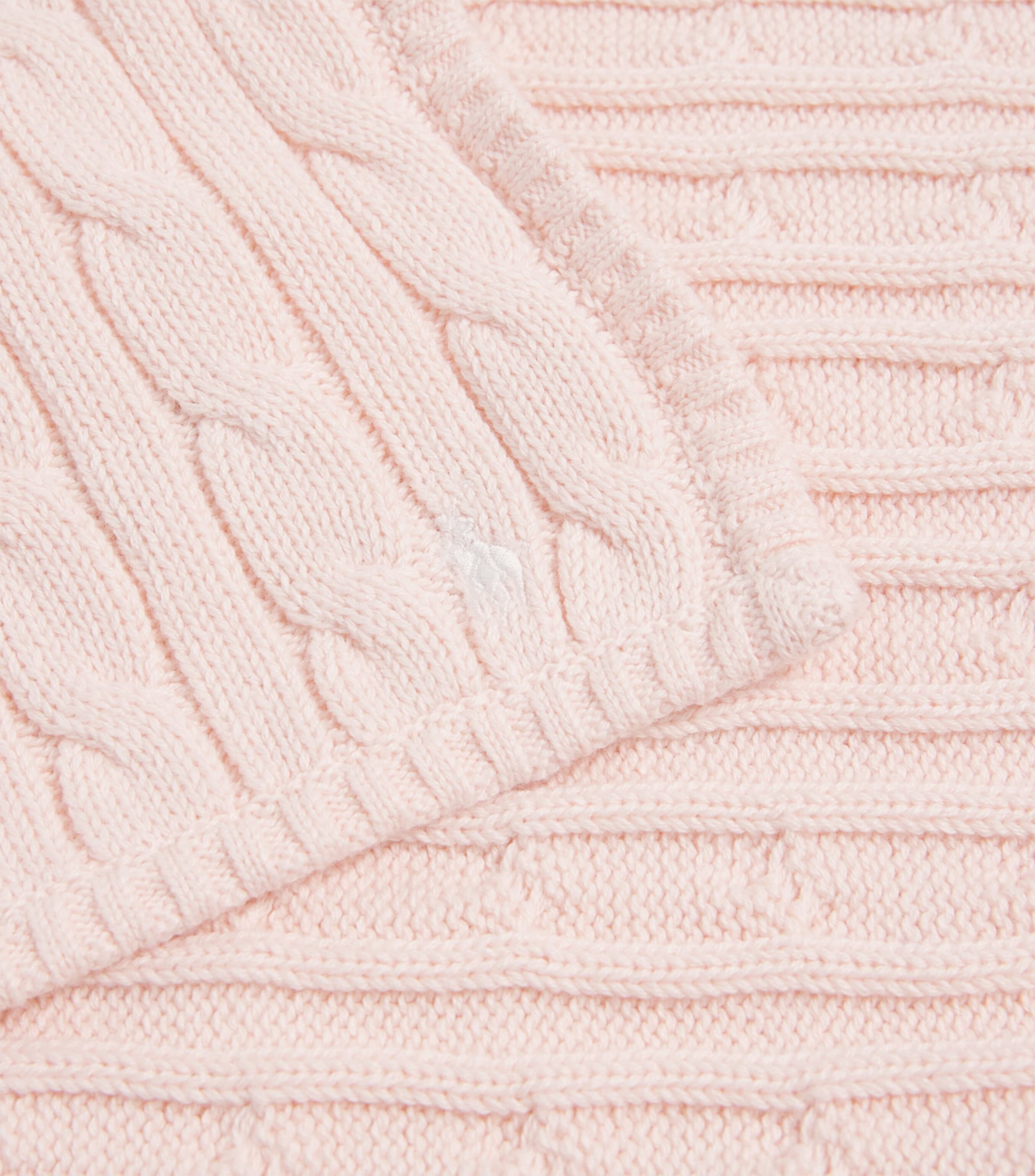 Ralph Lauren Kids Pink Cotton Cable-Knit Blanket | Harrods HK