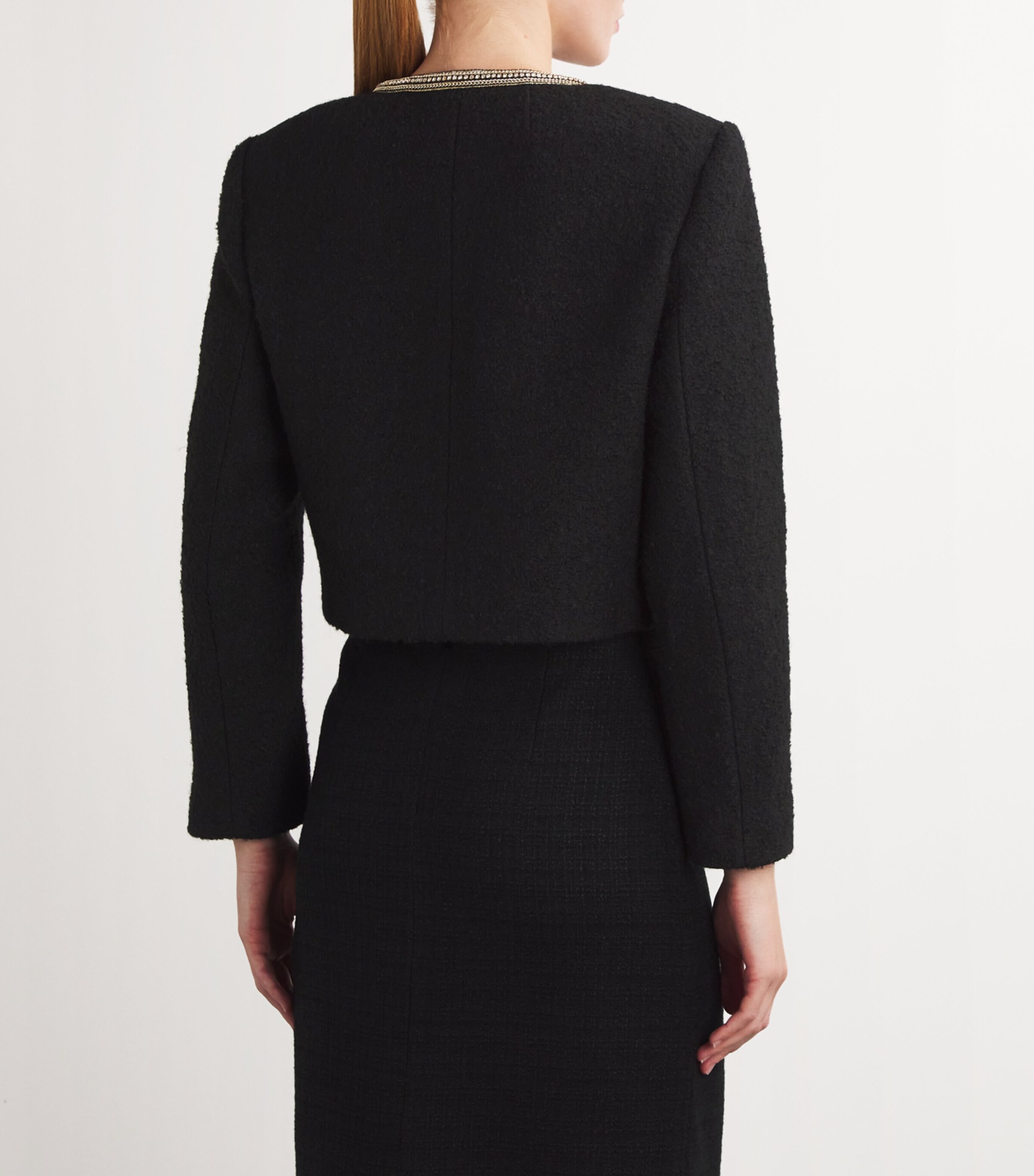 Sandro Paris Tweed Cropped Jacket | Harrods UK