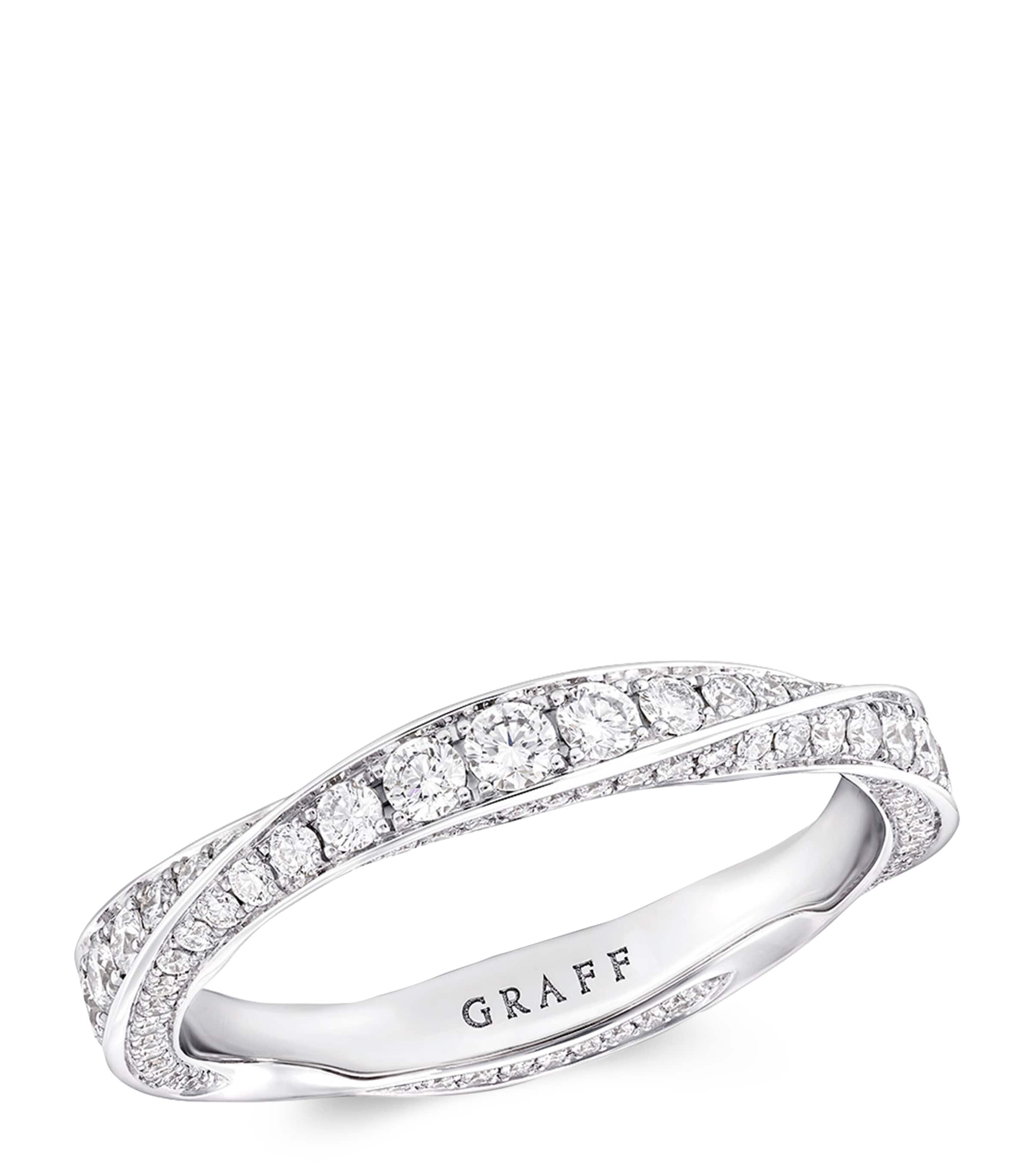 Graff White Gold and Diamond Spiral Ring | Harrods UK