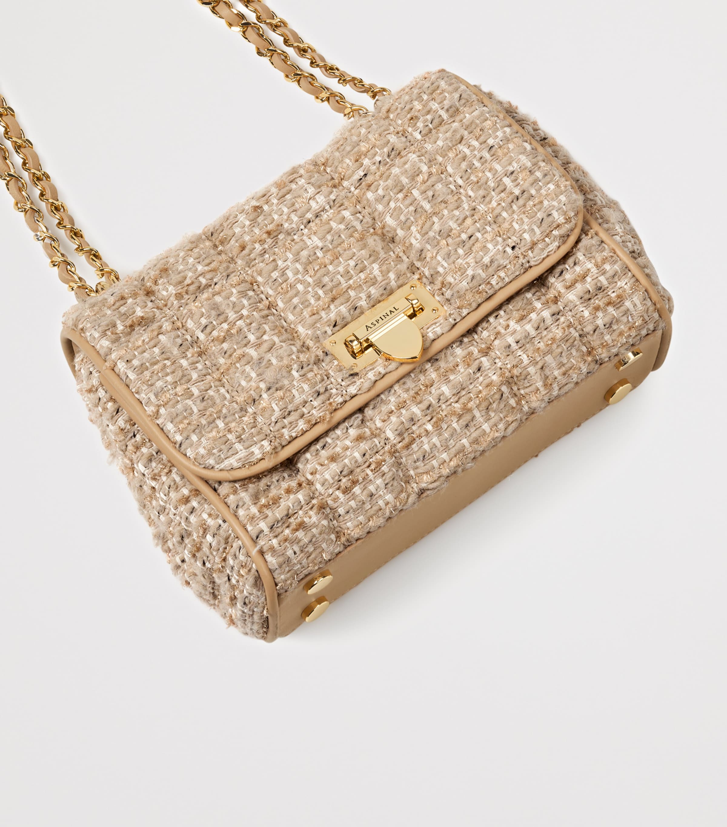 Aspinal Of London Gold Tweed Lottie Cross-Body Bag | Harrods CA