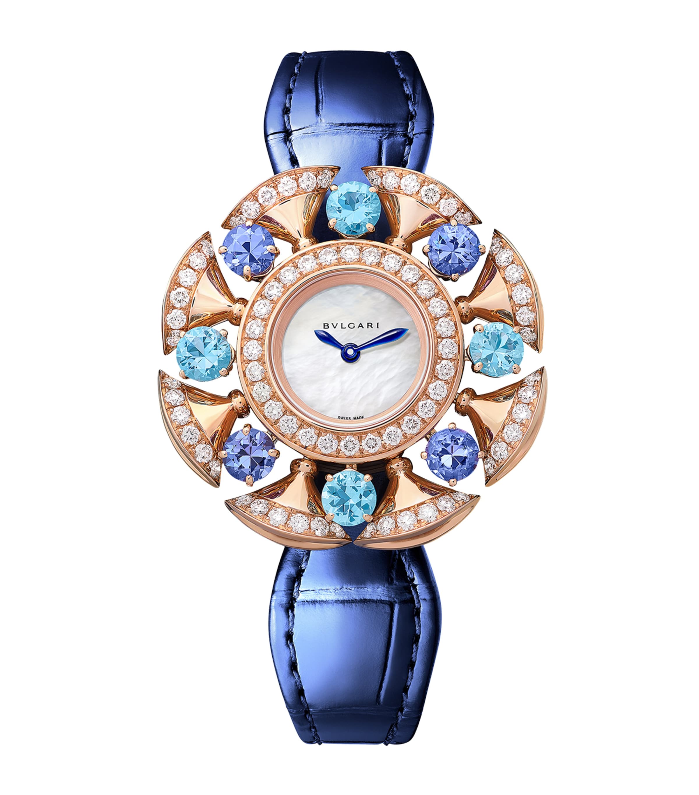 Bvlgari Rose Gold, Diamond, Topaz and Tanzanite Divas' Dream Watch 33mm ...