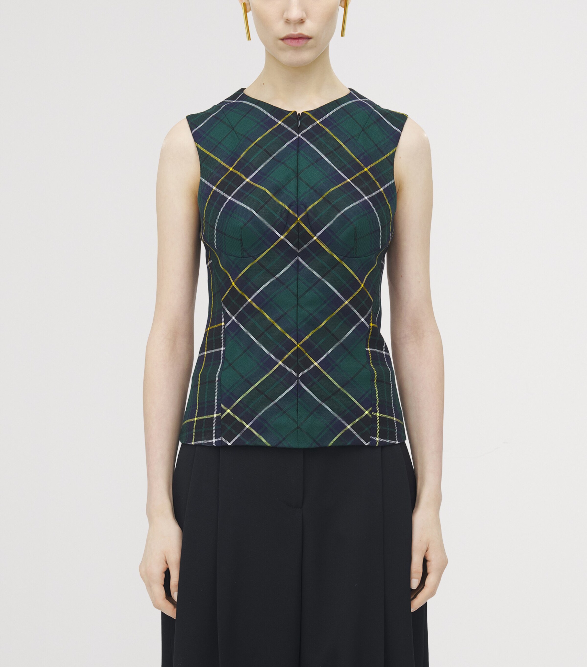 McQueen Blue Wool Tartan Top | Harrods SG