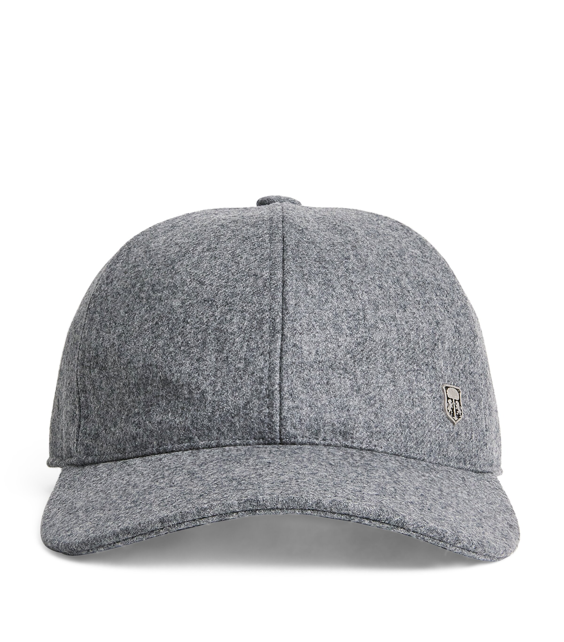 Corneliani Grey Virgin Wool Shield Baseball Cap | Harrods US