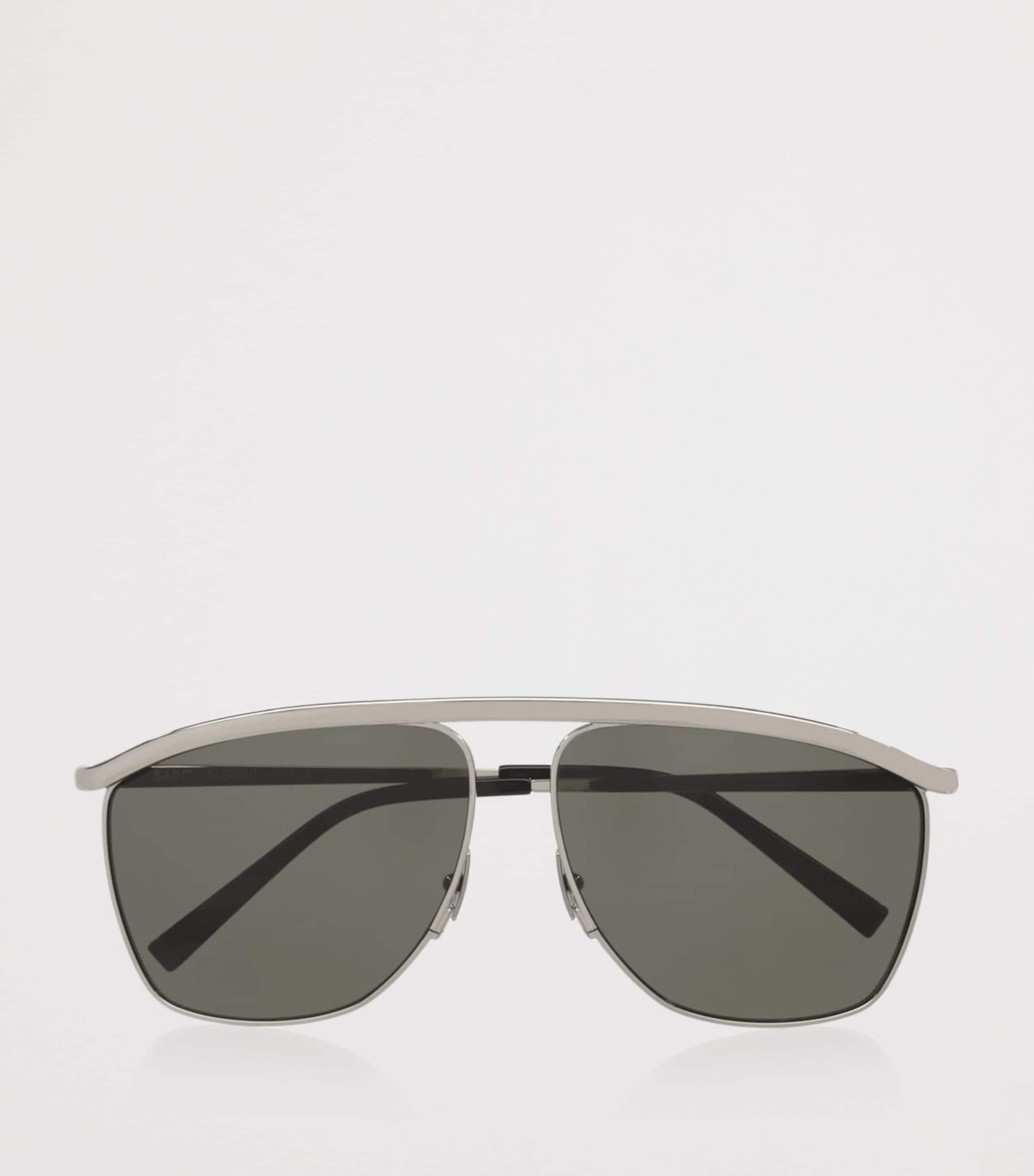 Saint Laurent Silver Metal SL820 Victoire Pilot Sunglasses | Harrods US