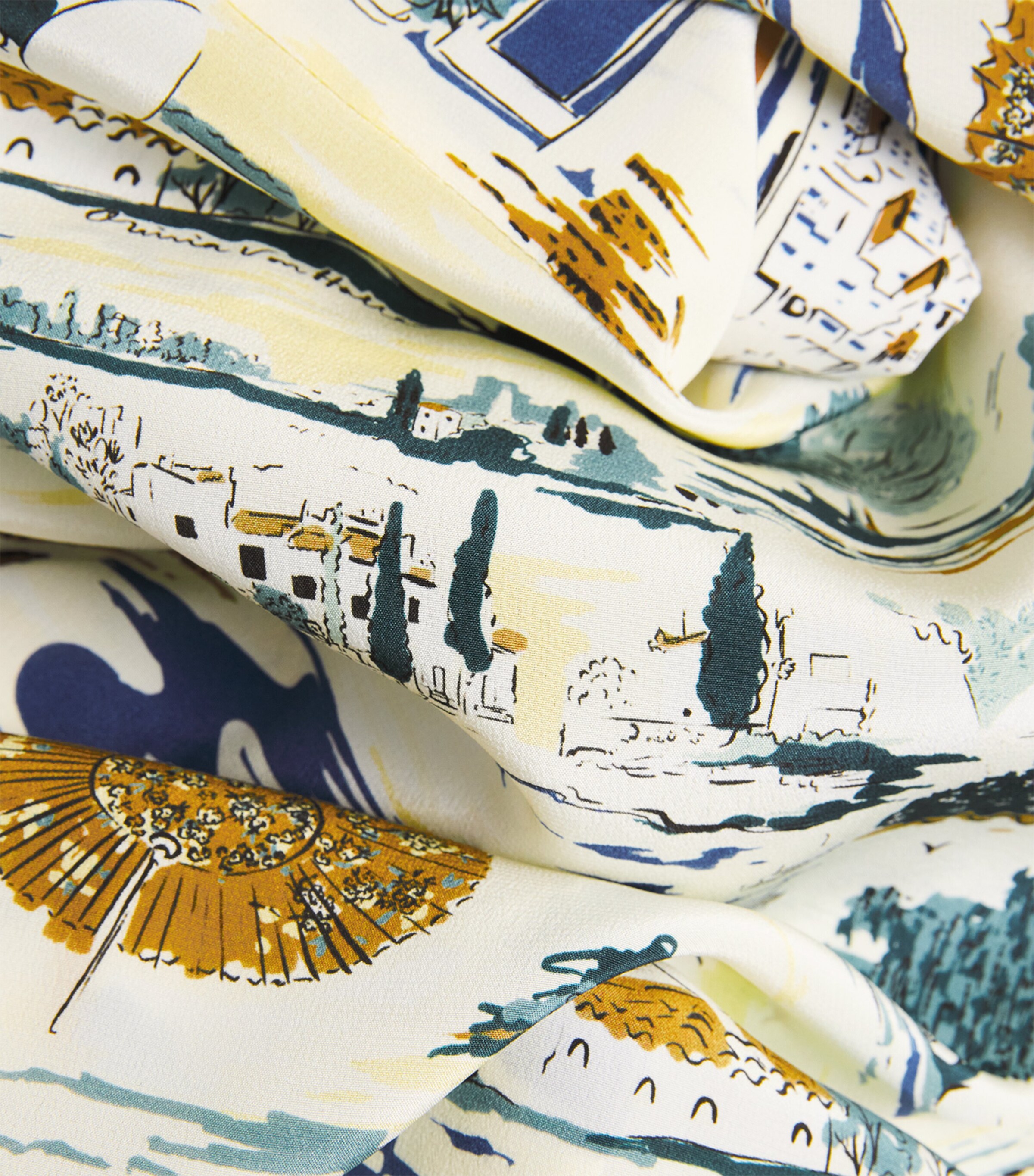 Olivia von Halle Multi Silk Landscape Yves Pyjama Set | Harrods AE