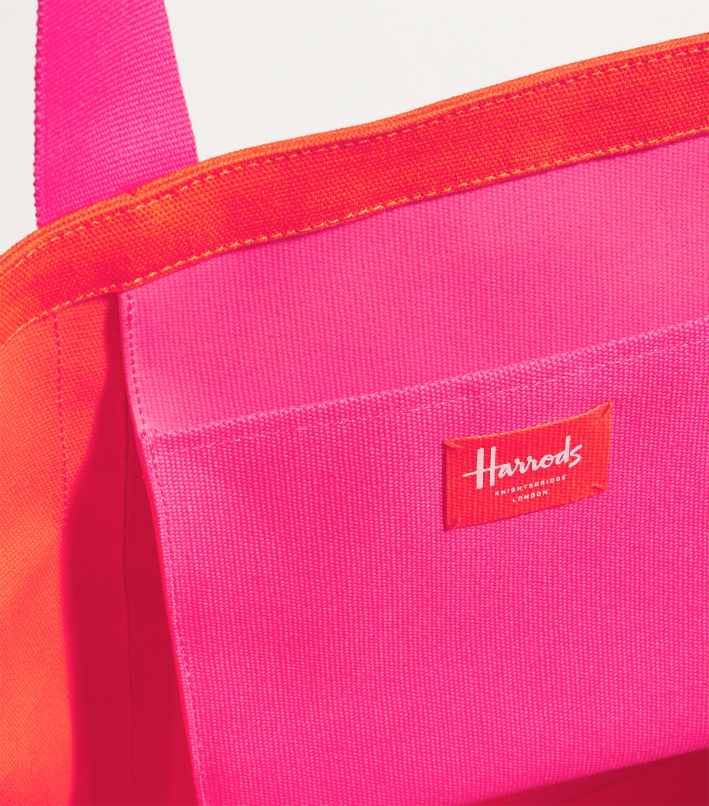 Harrods Orange Large Cotton Logo Tote Bag | Harrods UK