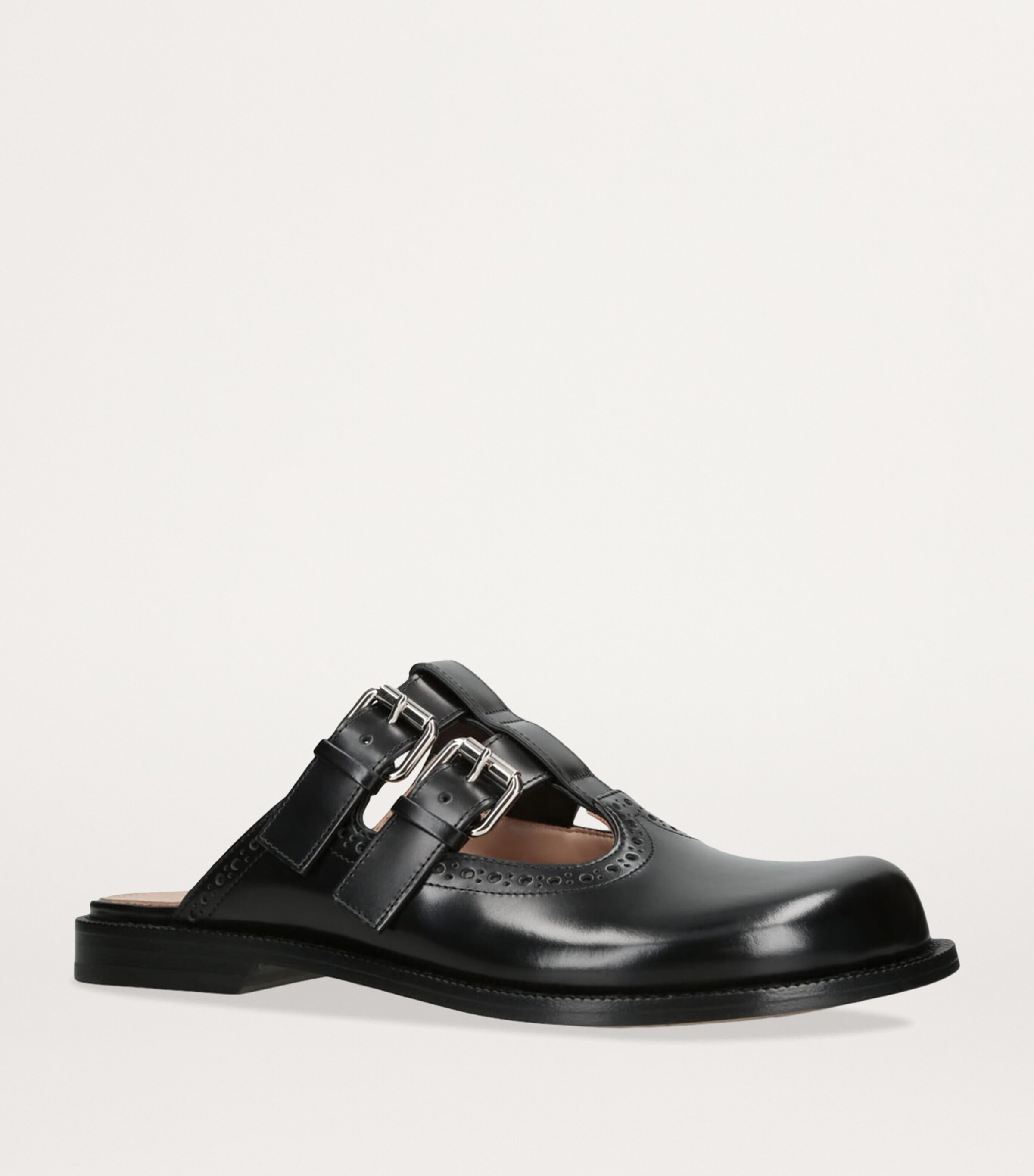 LOEWE Black Leather Campo Mary Jane Mules | Harrods US