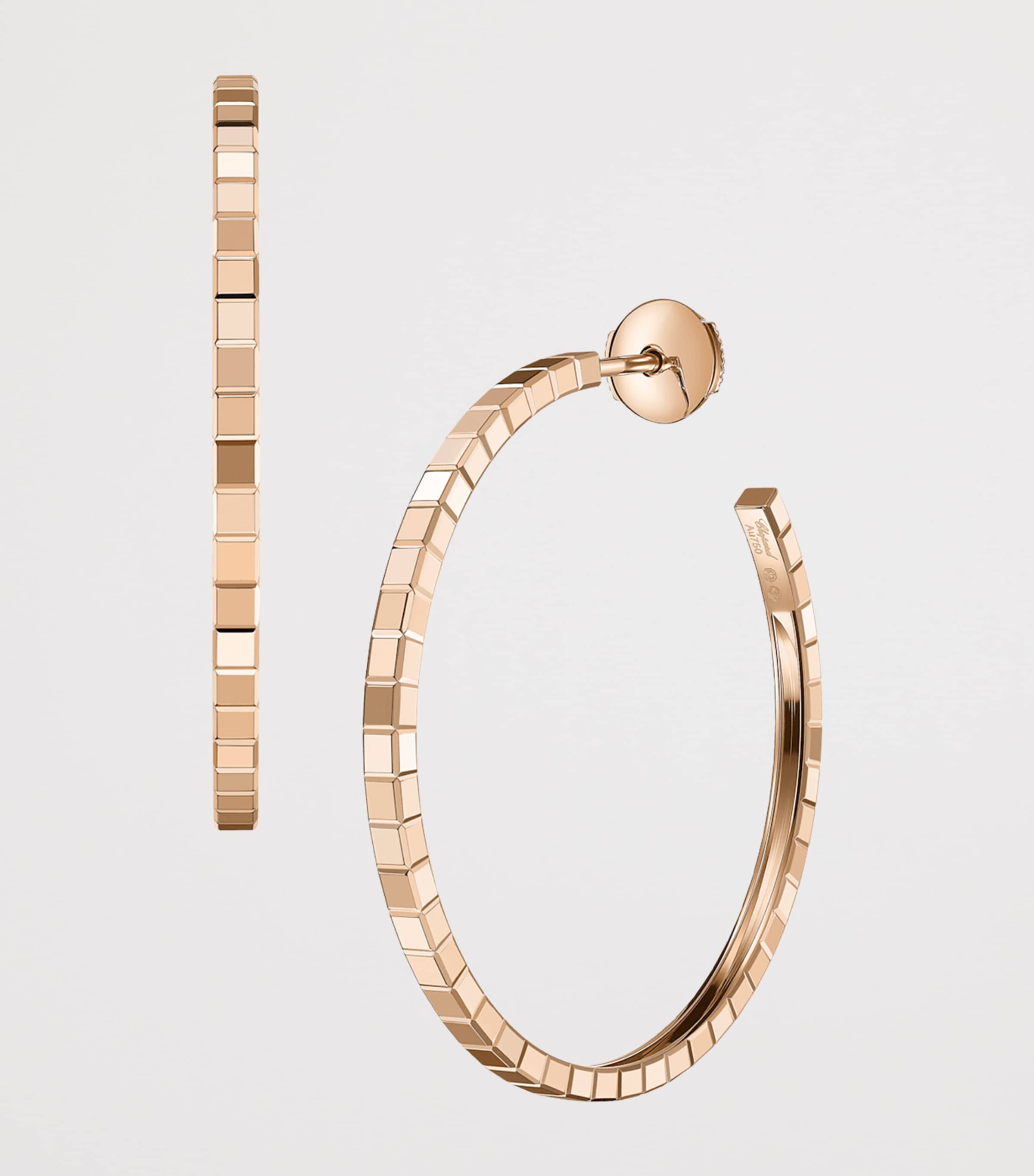 Chopard Rose Gold Ice Cube Hoop Earrings | Harrods US