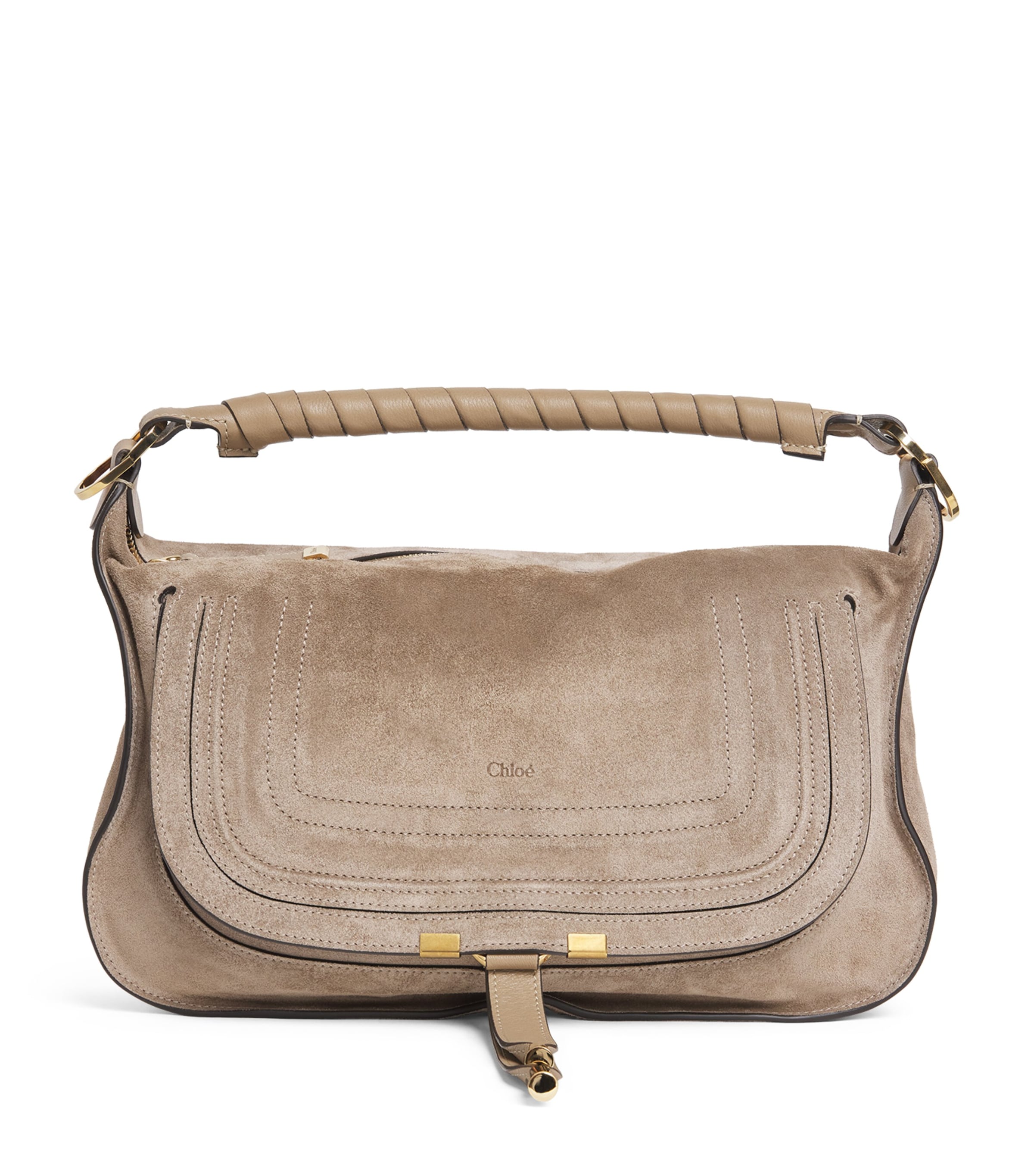 Chloé Brown Small Suede Marcie Shoulder Bag | Harrods IN