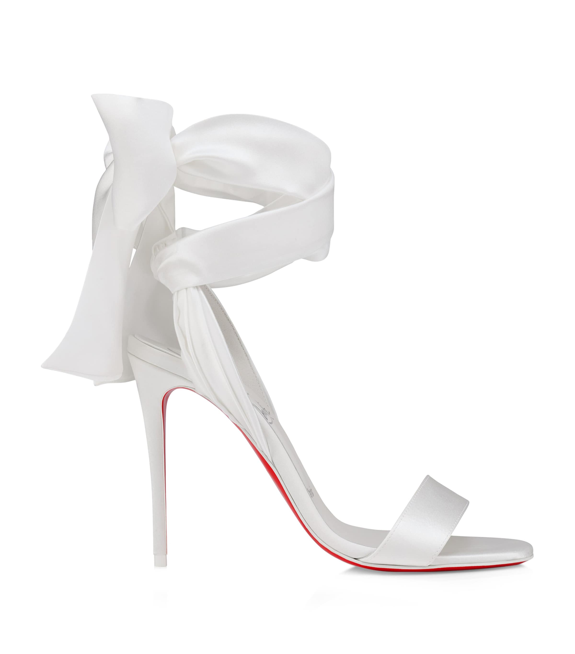 Christian Louboutin White Sandale du Désert Crepe Satin Sandals 100 ...