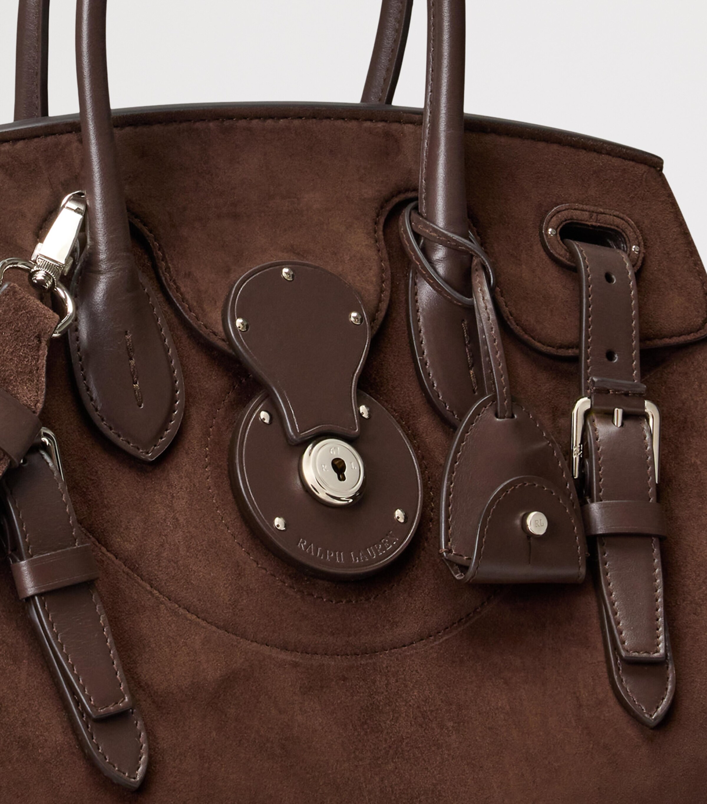 Ralph Lauren Collection Brown Suede Soft Ricky 33 Top-Handle Bag ...