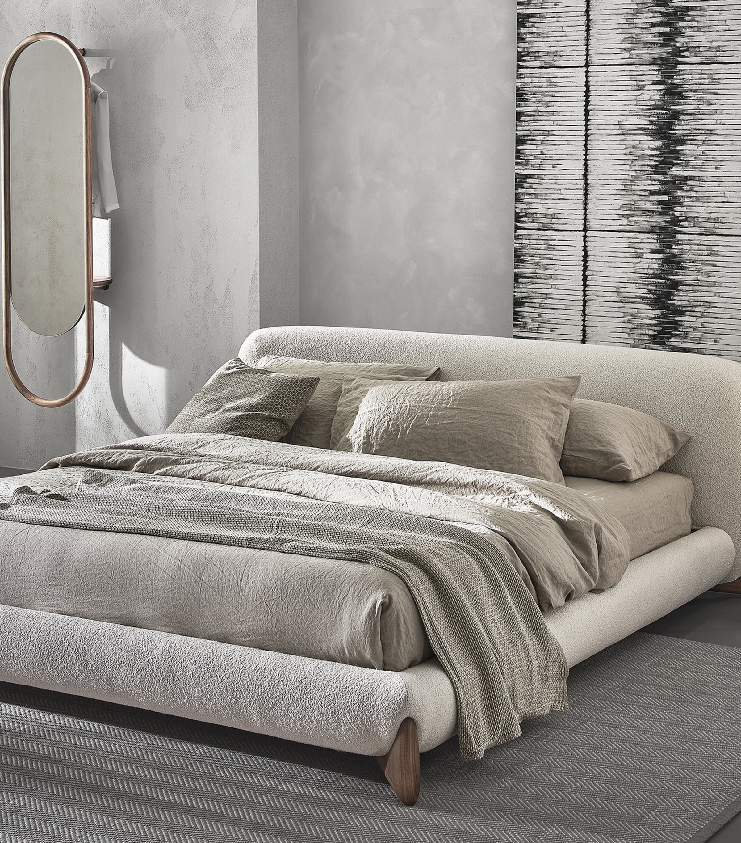 Porada Walnut Softbay Bed | Harrods UK