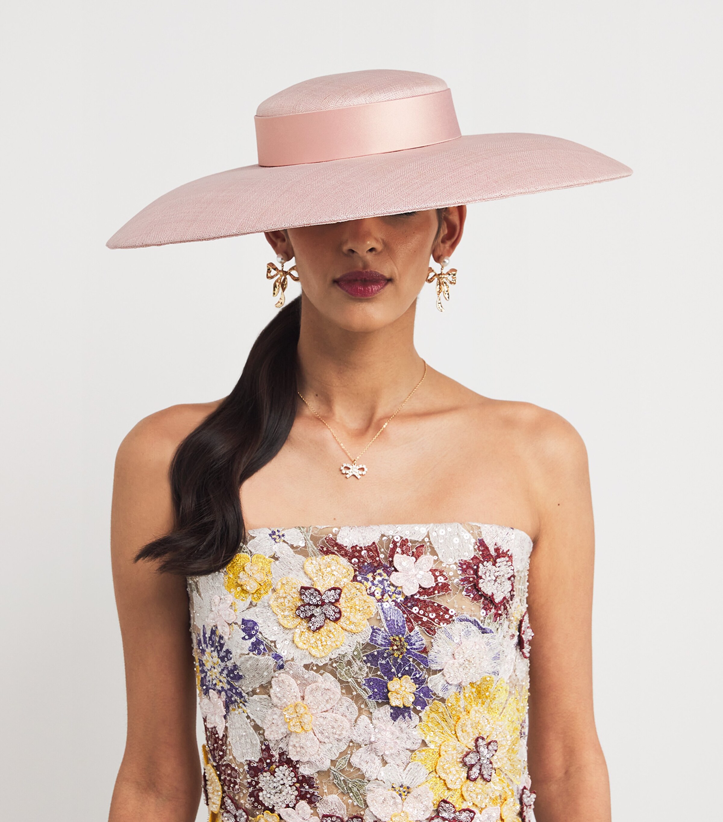 EMILY-LONDON Pink Ribbon-Detail Hat | Harrods UK