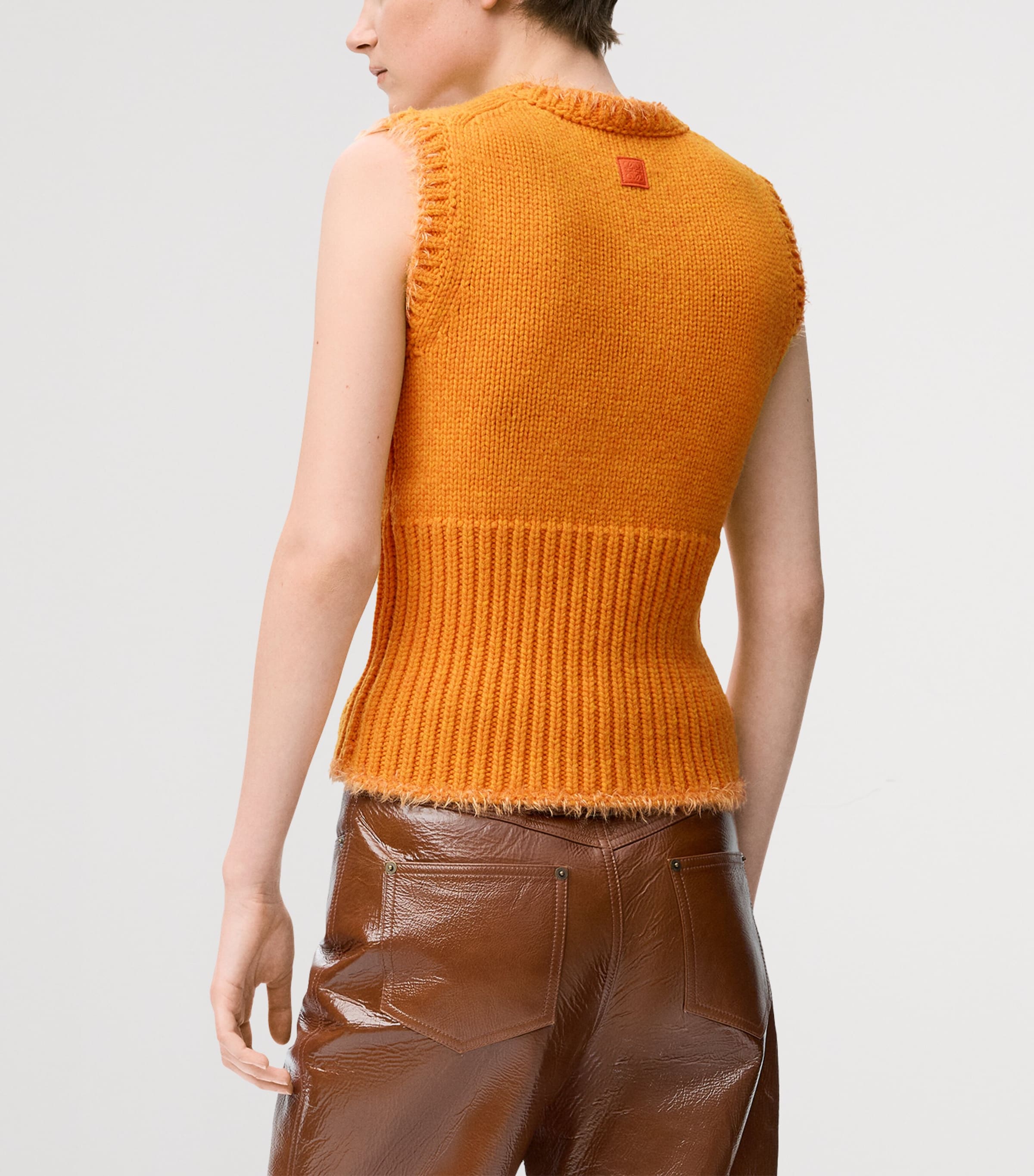 LOEWE Orange Wool-Blend Ribbed Sweater Vest | Harrods NZ