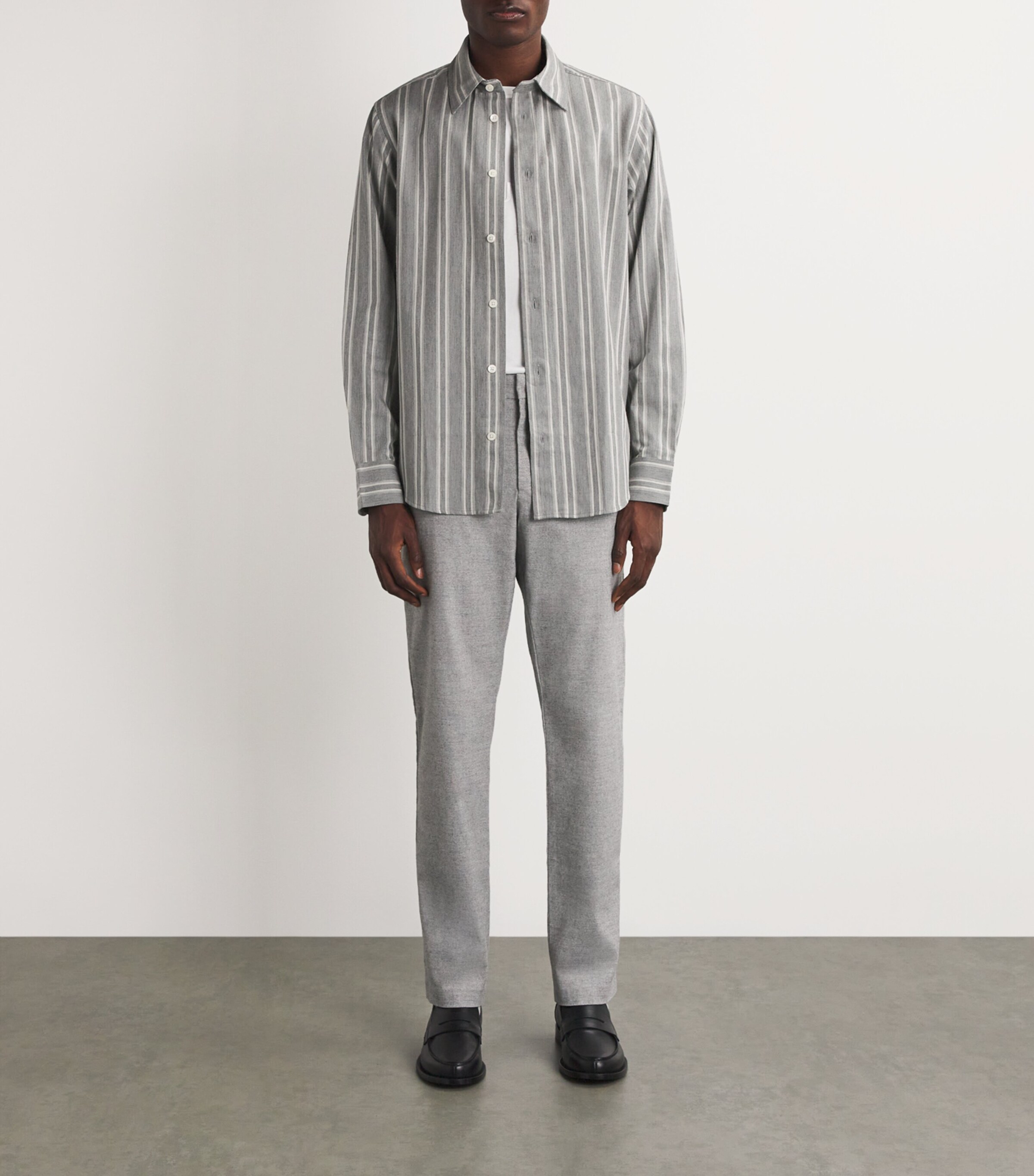NN07 Grey Organic Cotton Twill Colby Shirt | Harrods UK