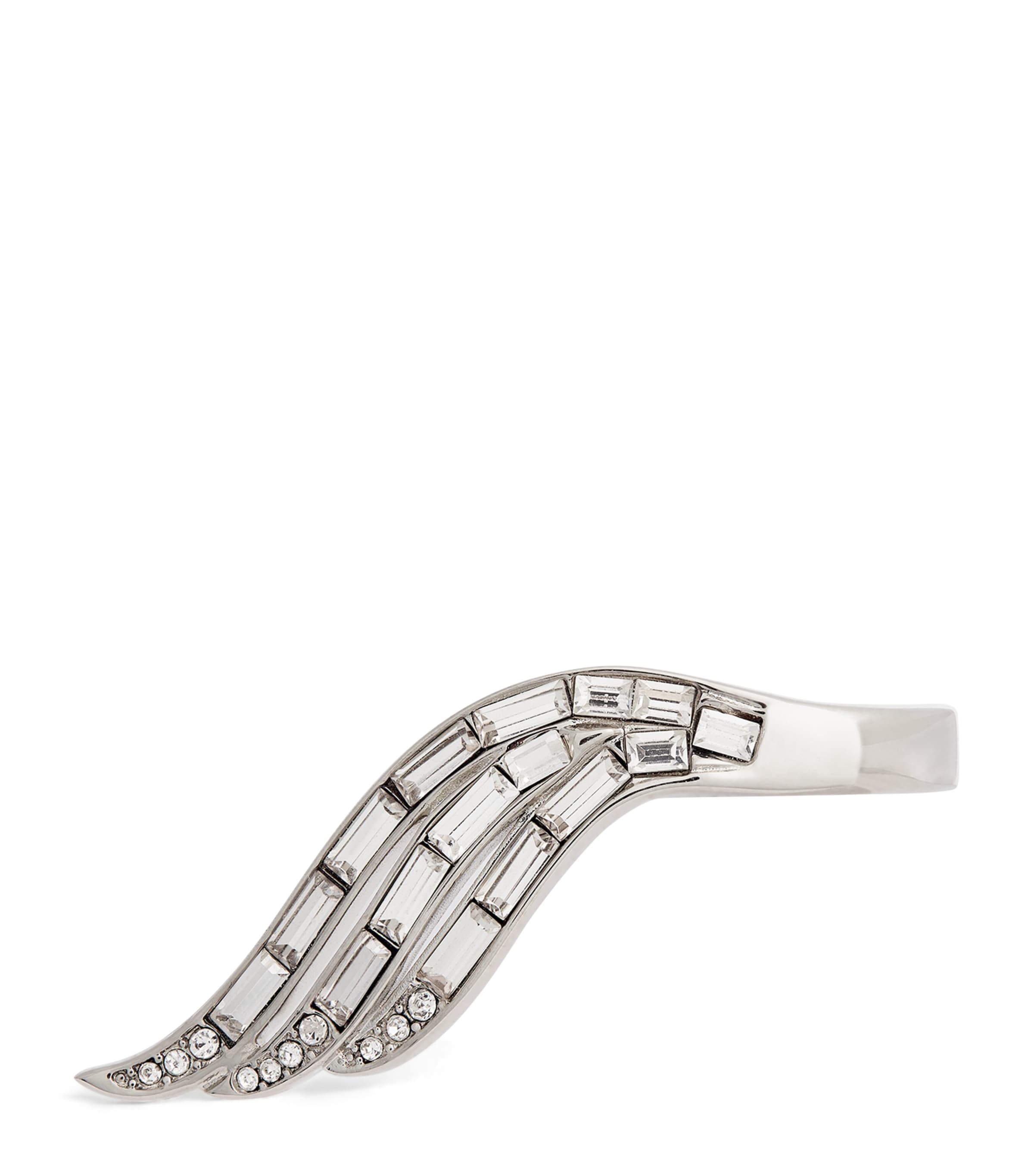 Jil Sander Crystal Angel Wing Ring | Harrods US