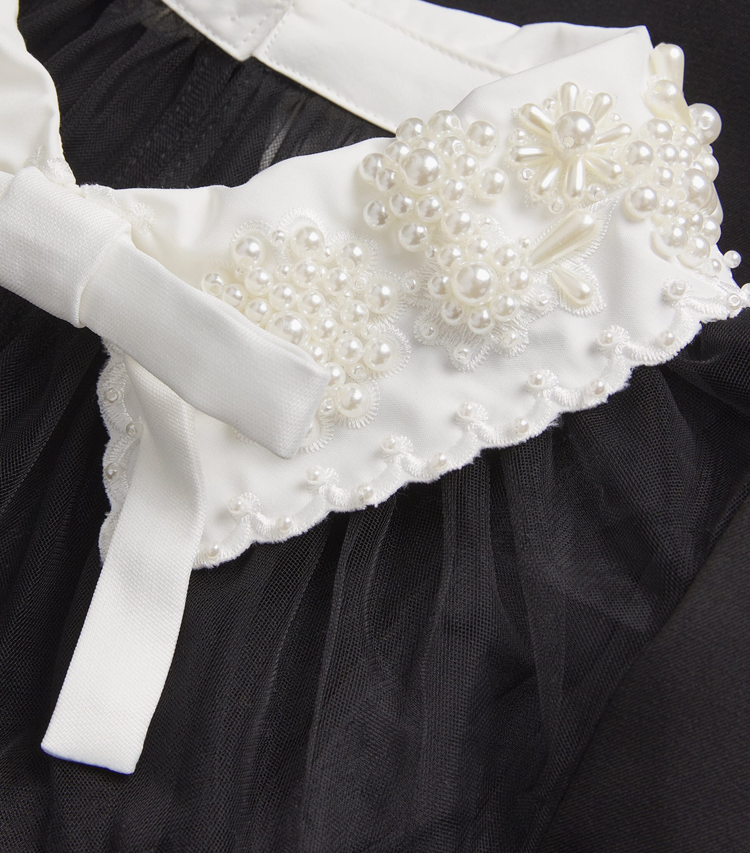 Self-Portrait Black Crepe Bow-Collar Mini Dress | Harrods SG