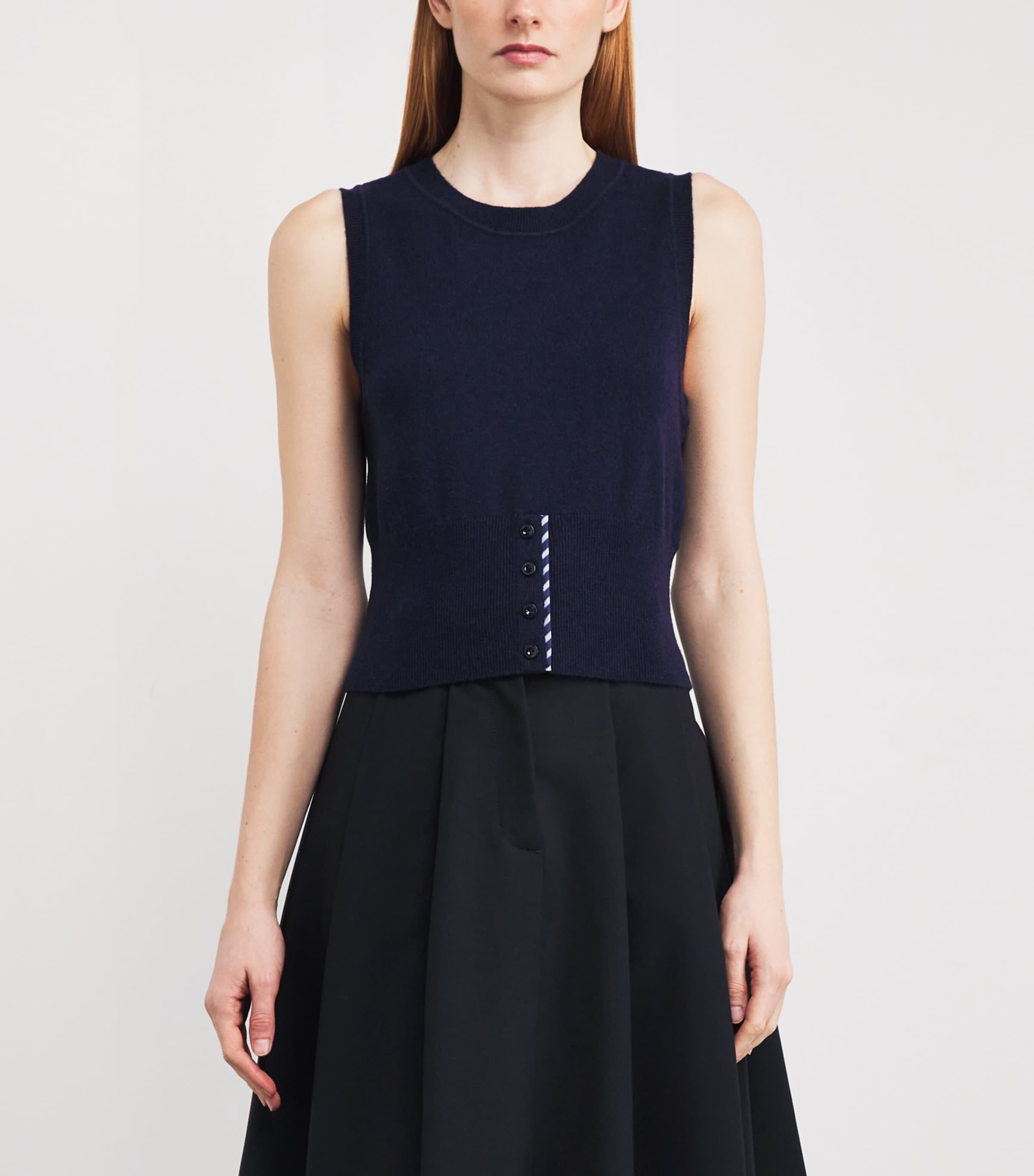 Sandro Paris Blue Wool-Cashmere Tank Top | Harrods UK