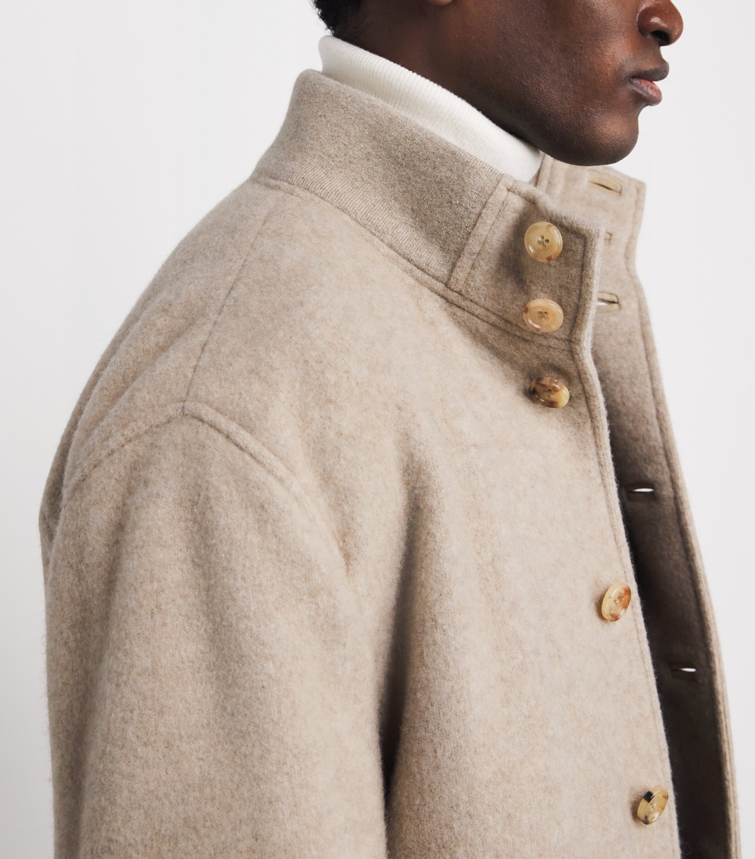 Ralph Lauren Purple Label Brown Cashmere Fleece Collared Jacket ...