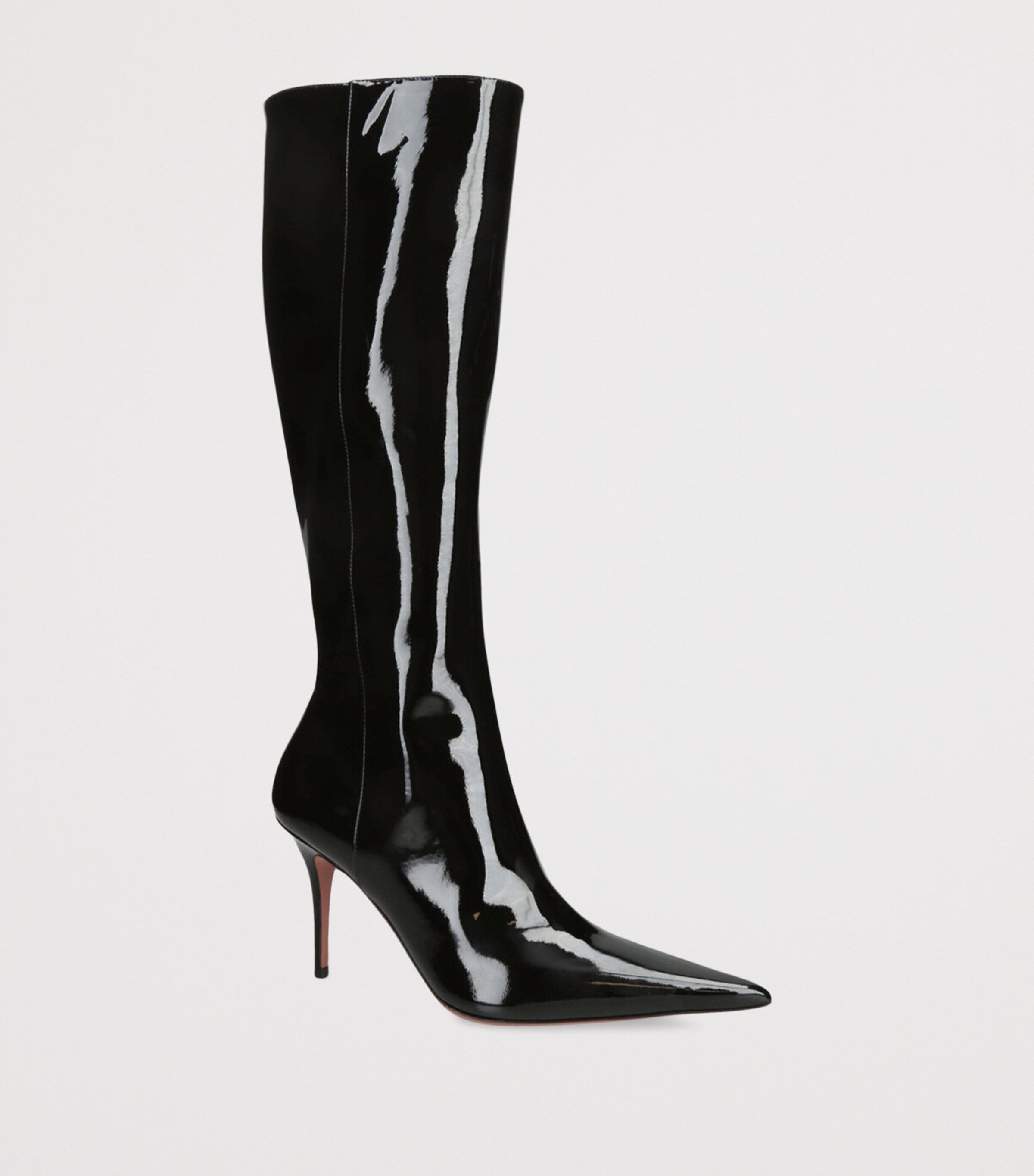 Amina Muaddi Black Patent Leather Barbara Boots 90 | Harrods US