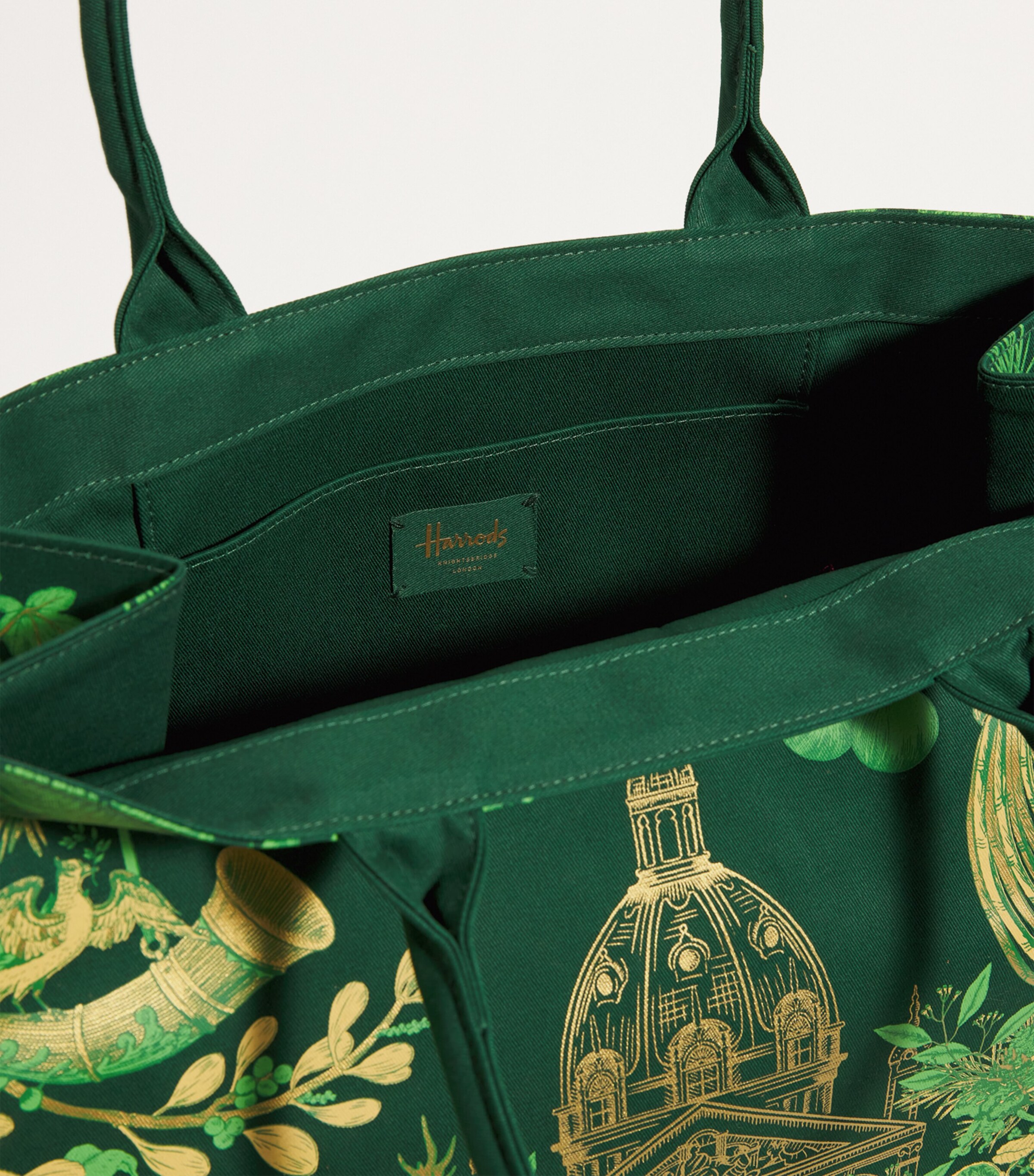 Harrods Green Cotton House of Harrods Jacquard Shopper Bag | Harrods UK