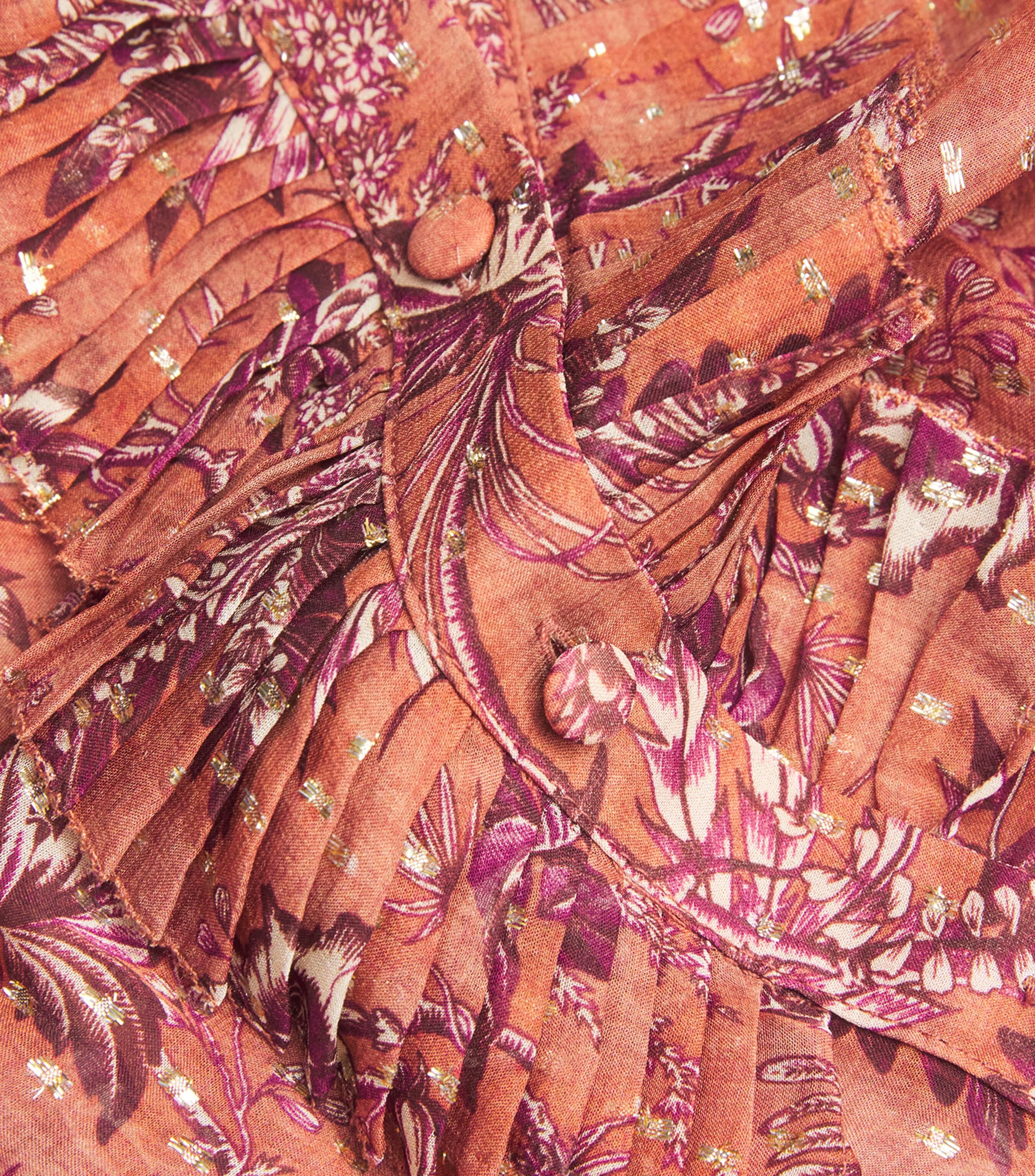 Ulla Johnson Orange Silk-Blend Ruffle-Detail Nina Blouse | Harrods AE