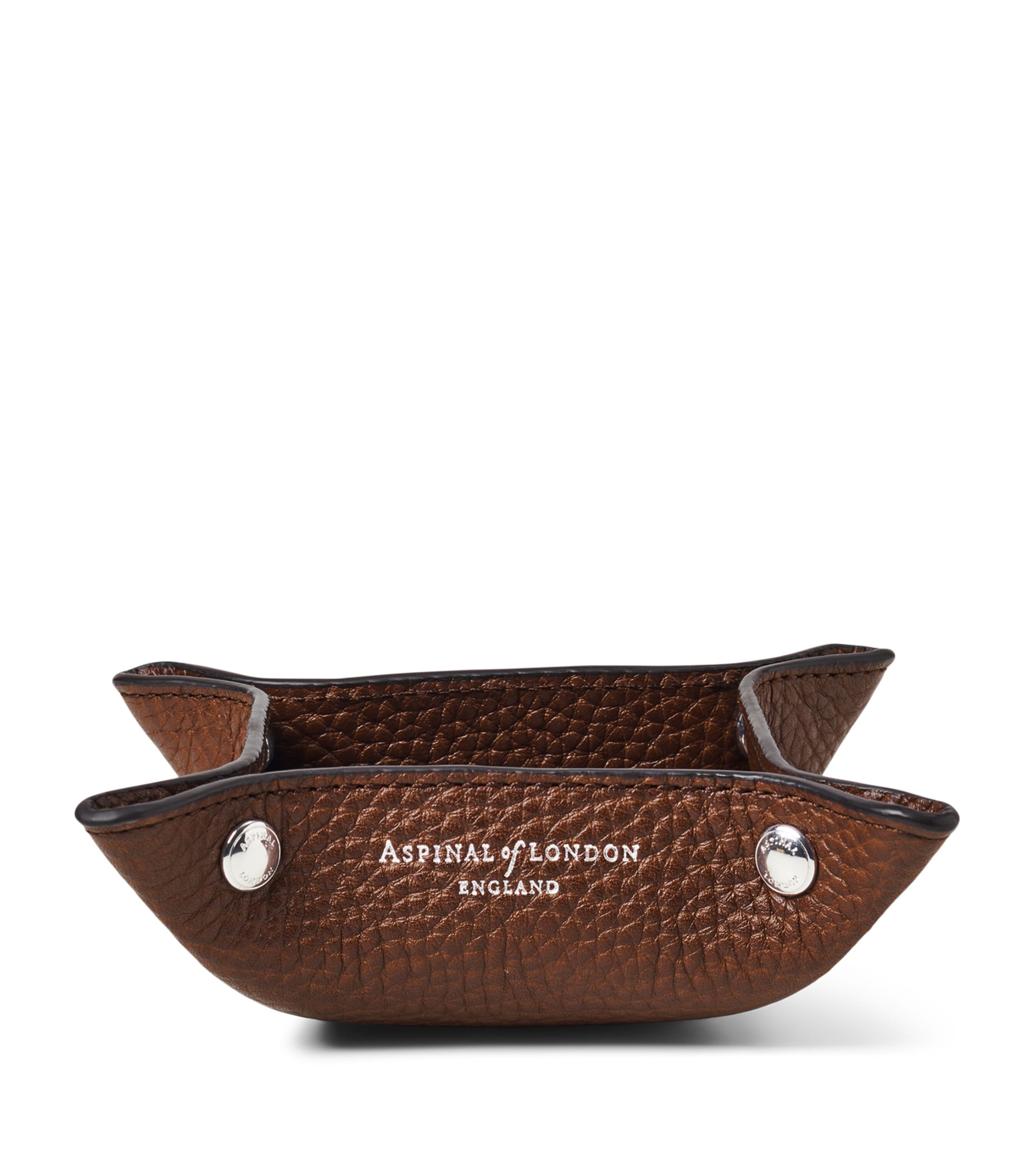 Aspinal Of London Mini Grained Leather Tidy Tray (9.5cm x 9.5cm ...
