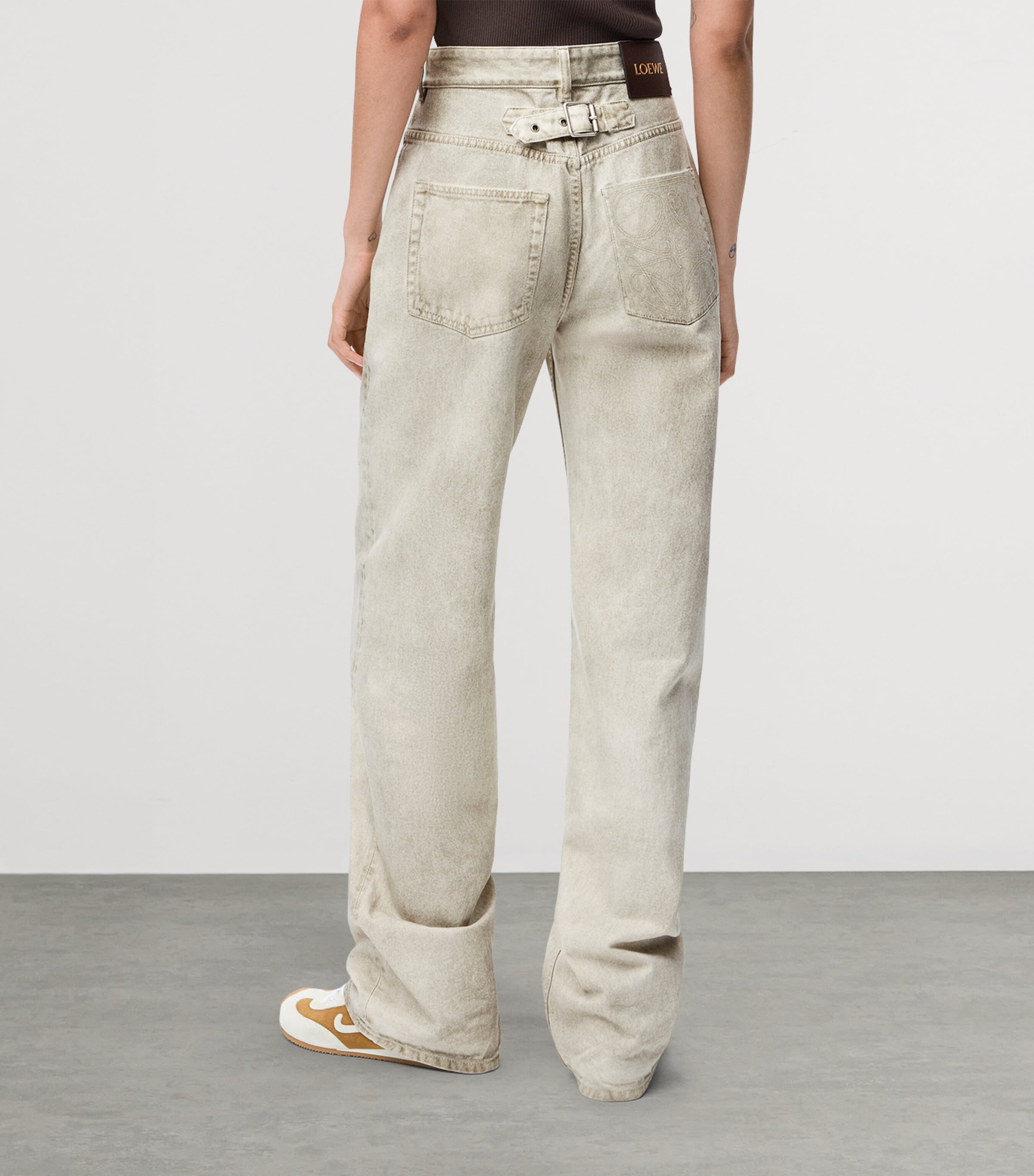 LOEWE Grey Anagram Wide-Leg Jeans | Harrods AE