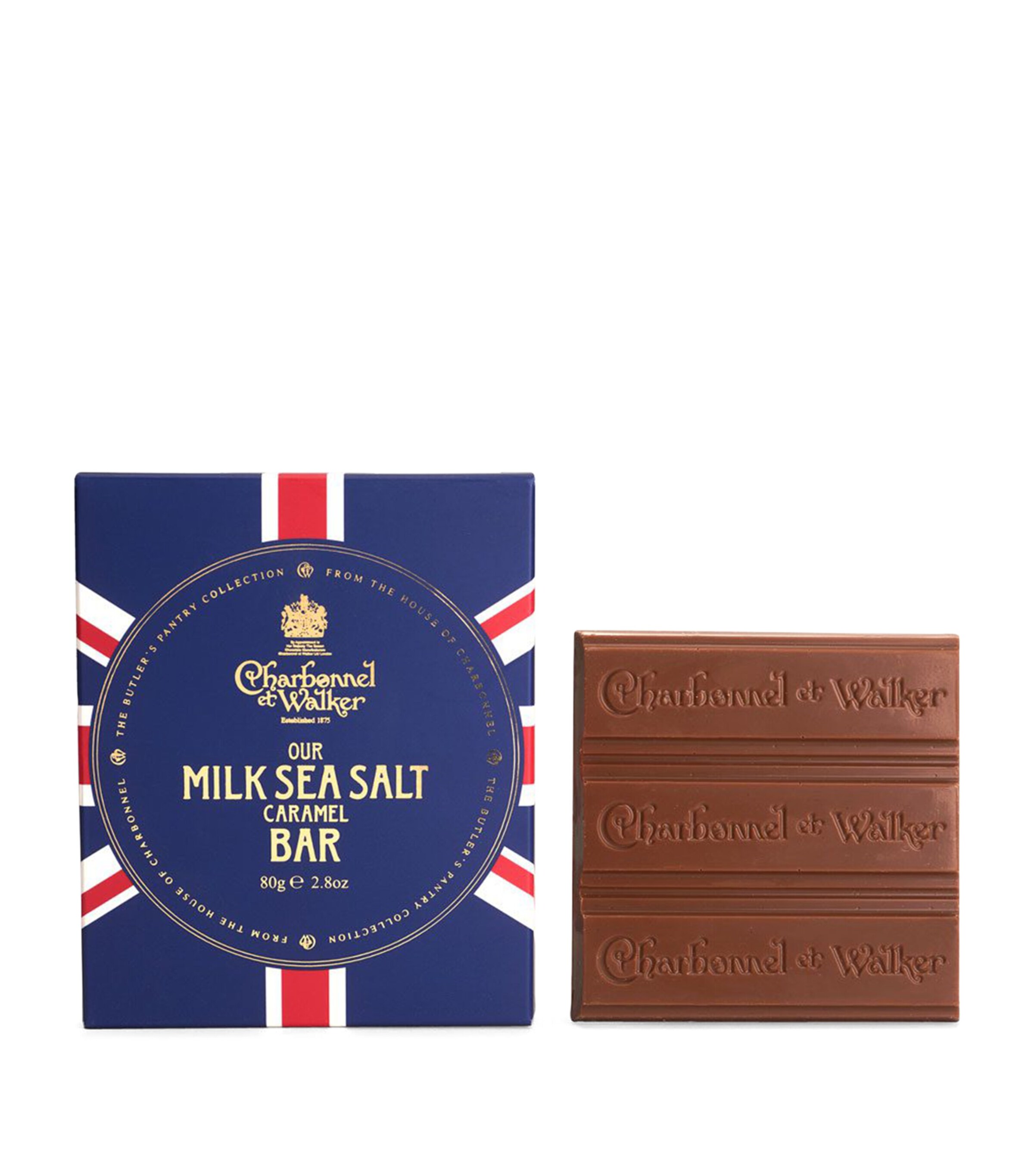 Charbonnel et Walker Union Jack Sea Salt Milk Chocolate Butler Bar (80g ...