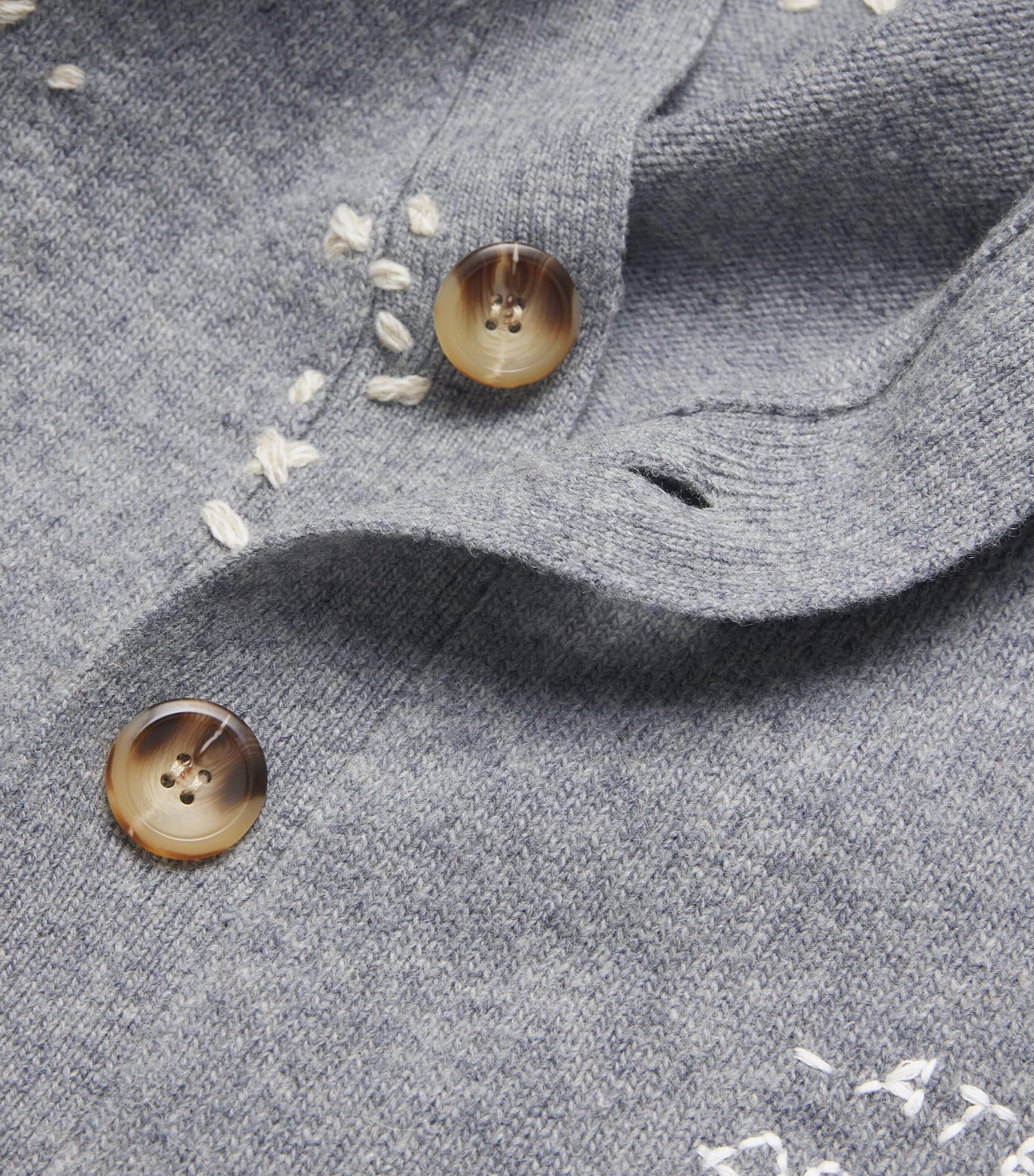 DOMREBEL Grey Wool Exposed Stitching Cardigan | Harrods UK