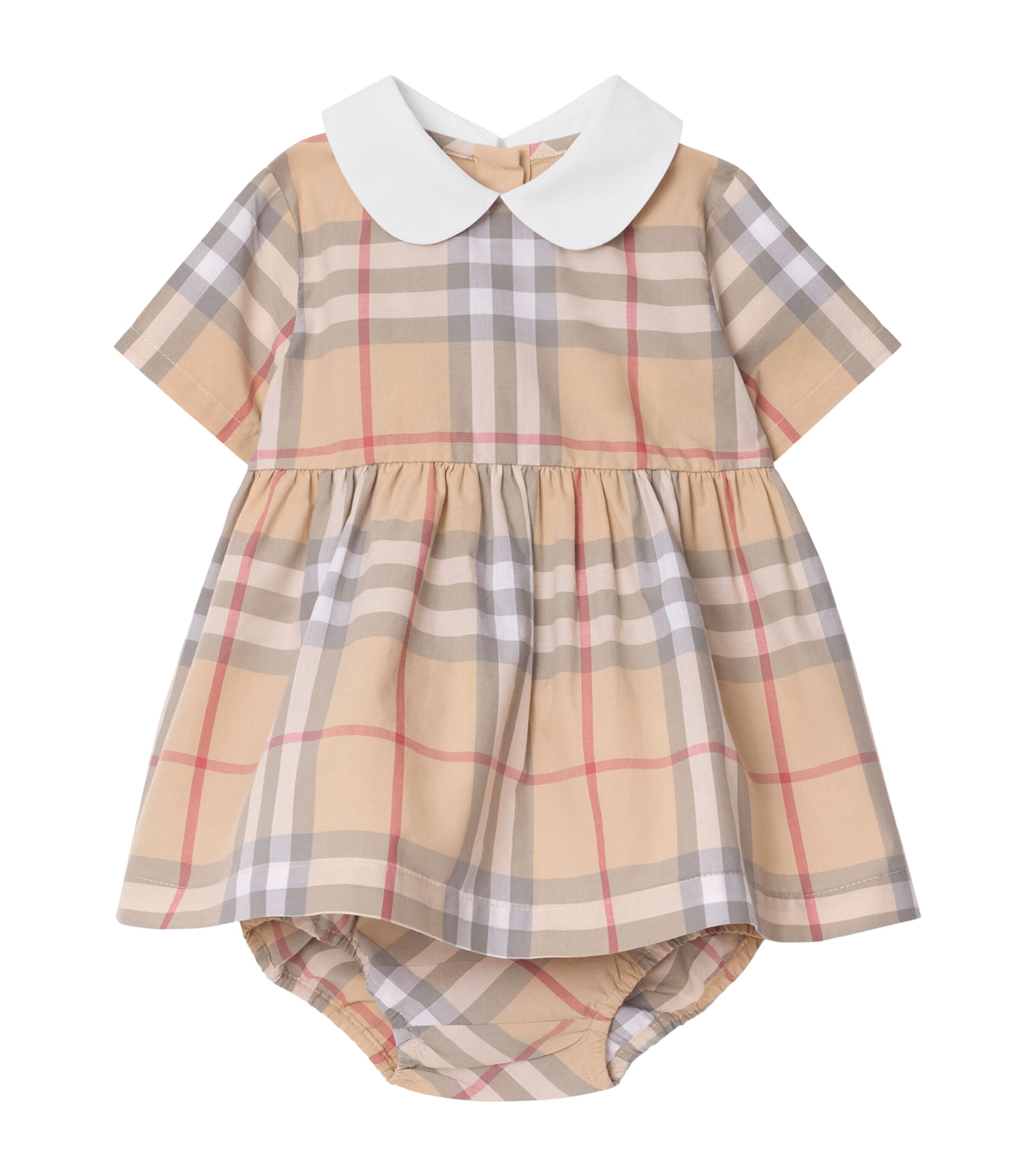 Burberry Kids Beige Check Dress and Bloomers Set (1-18 Months) | Harrods US