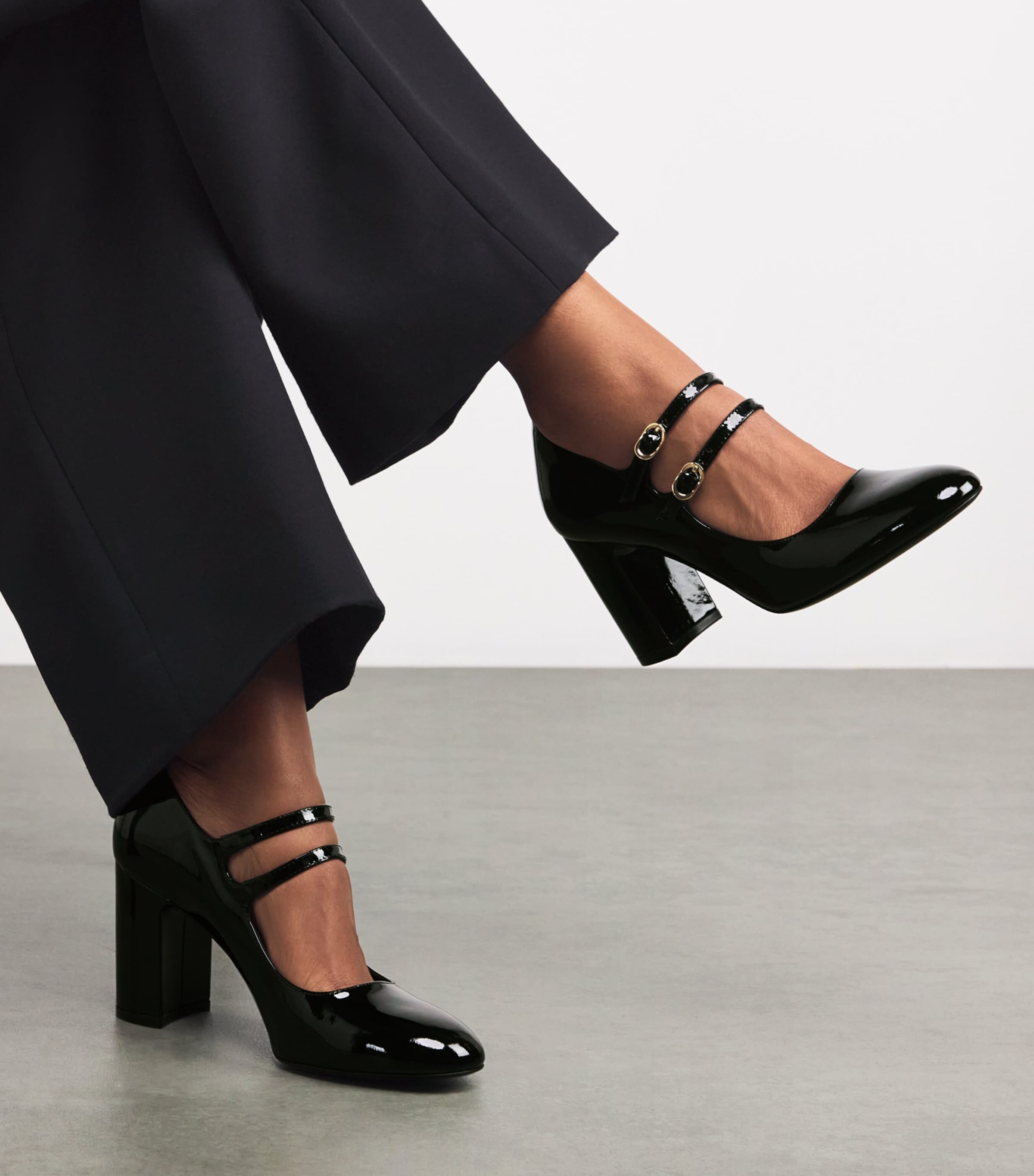 Stuart Weitzman Black Leather Posh Mary Jane Pumps 40 | Harrods US