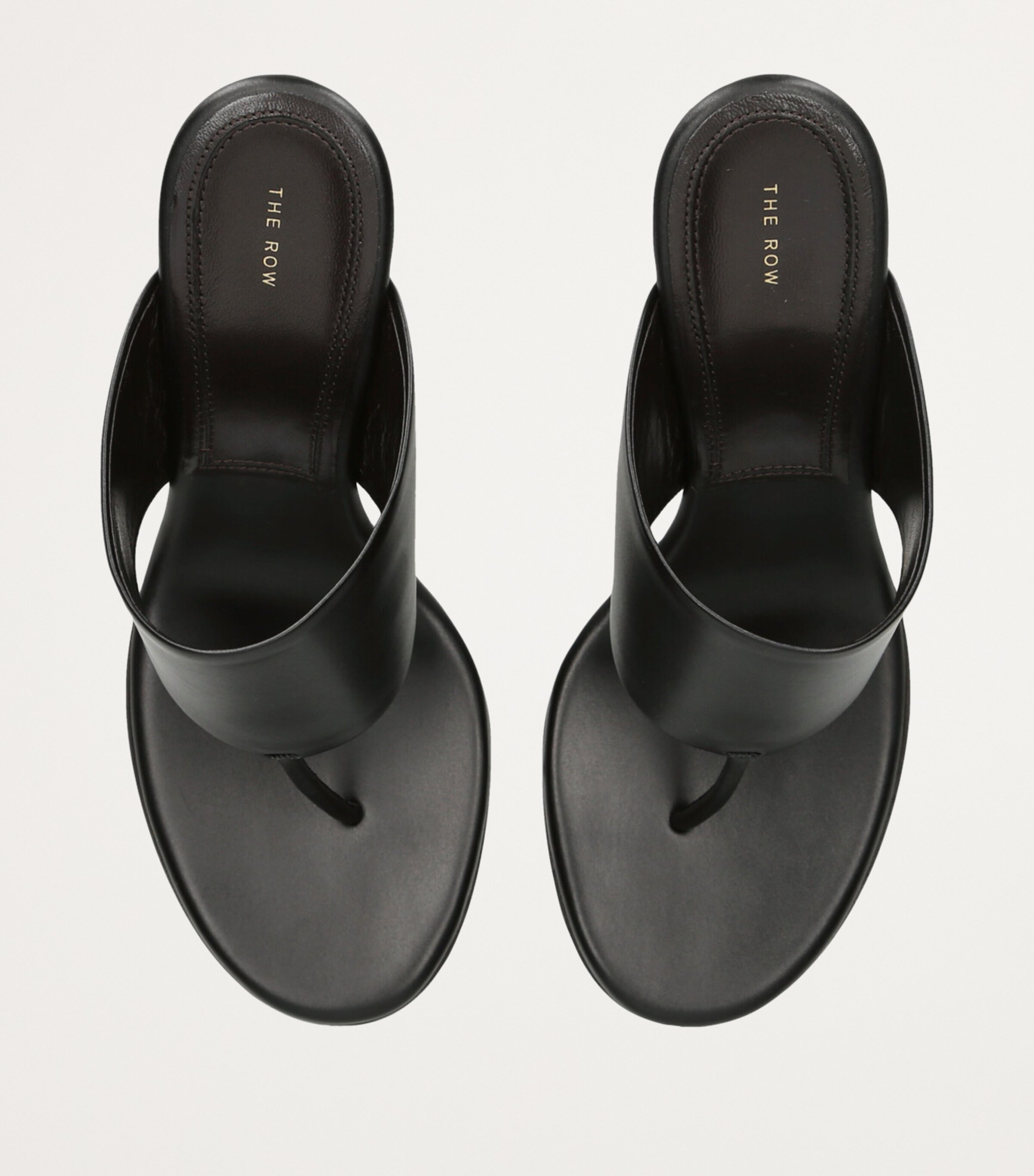 The Row Black Signum Leather Sandals 85 | Harrods US