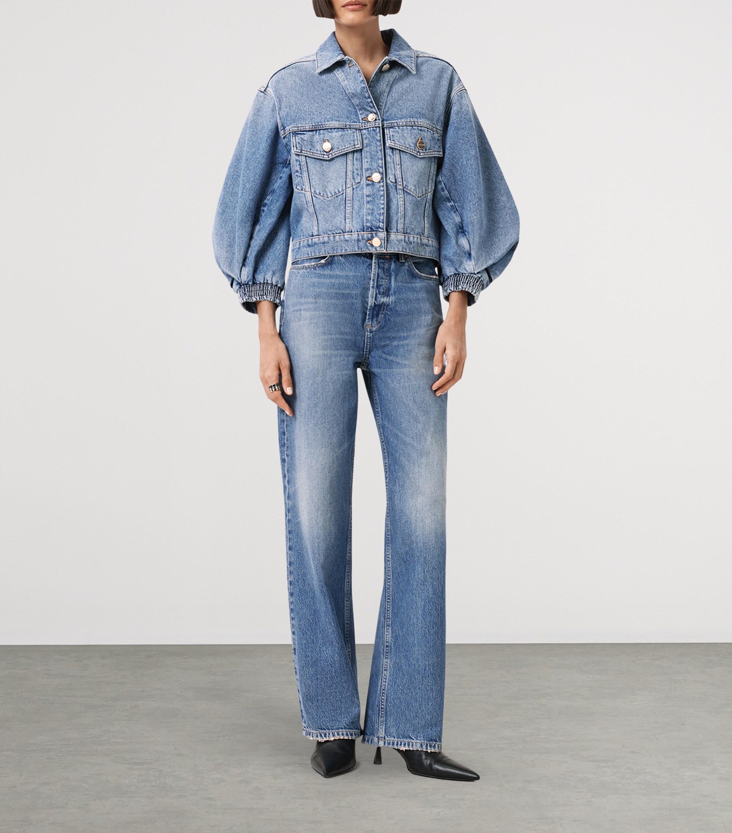 AllSaints Blue Organic Cotton Luca Denim Jacket | Harrods US