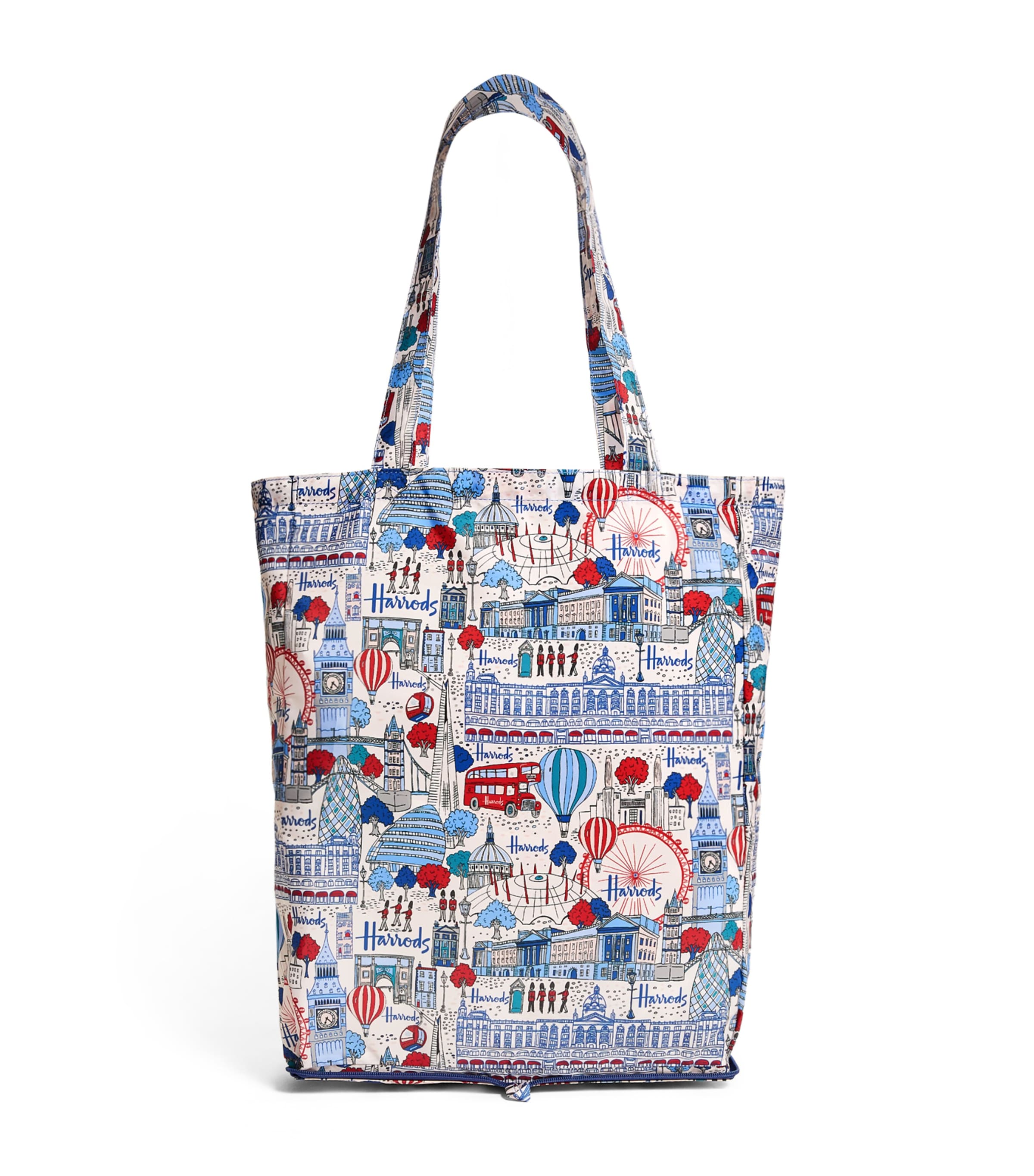 Harrods Blue Pretty City Foldaway Shopper Bag | Harrods US