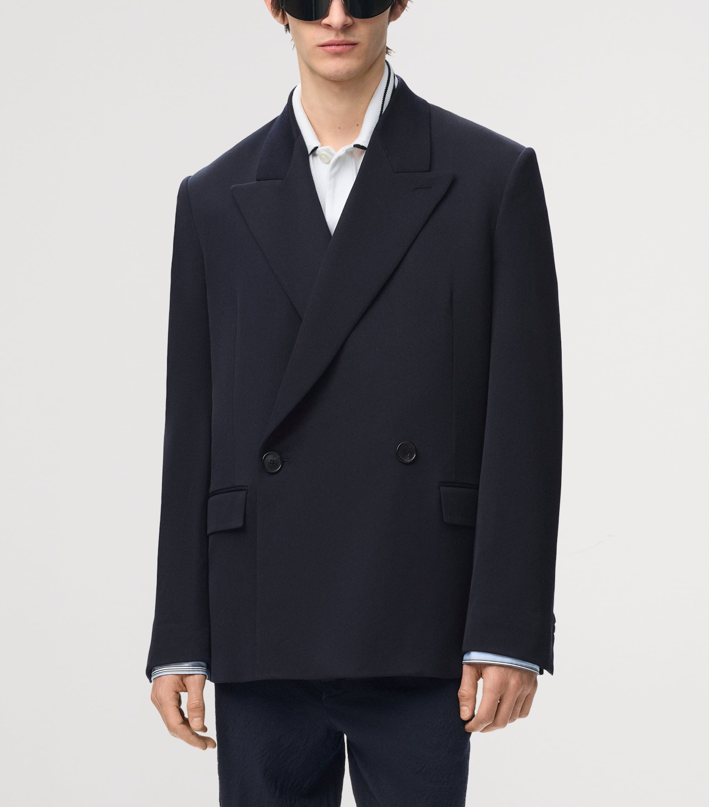 LOEWE Navy Double-Breasted Jacket with Cuffs | Harrods ZA