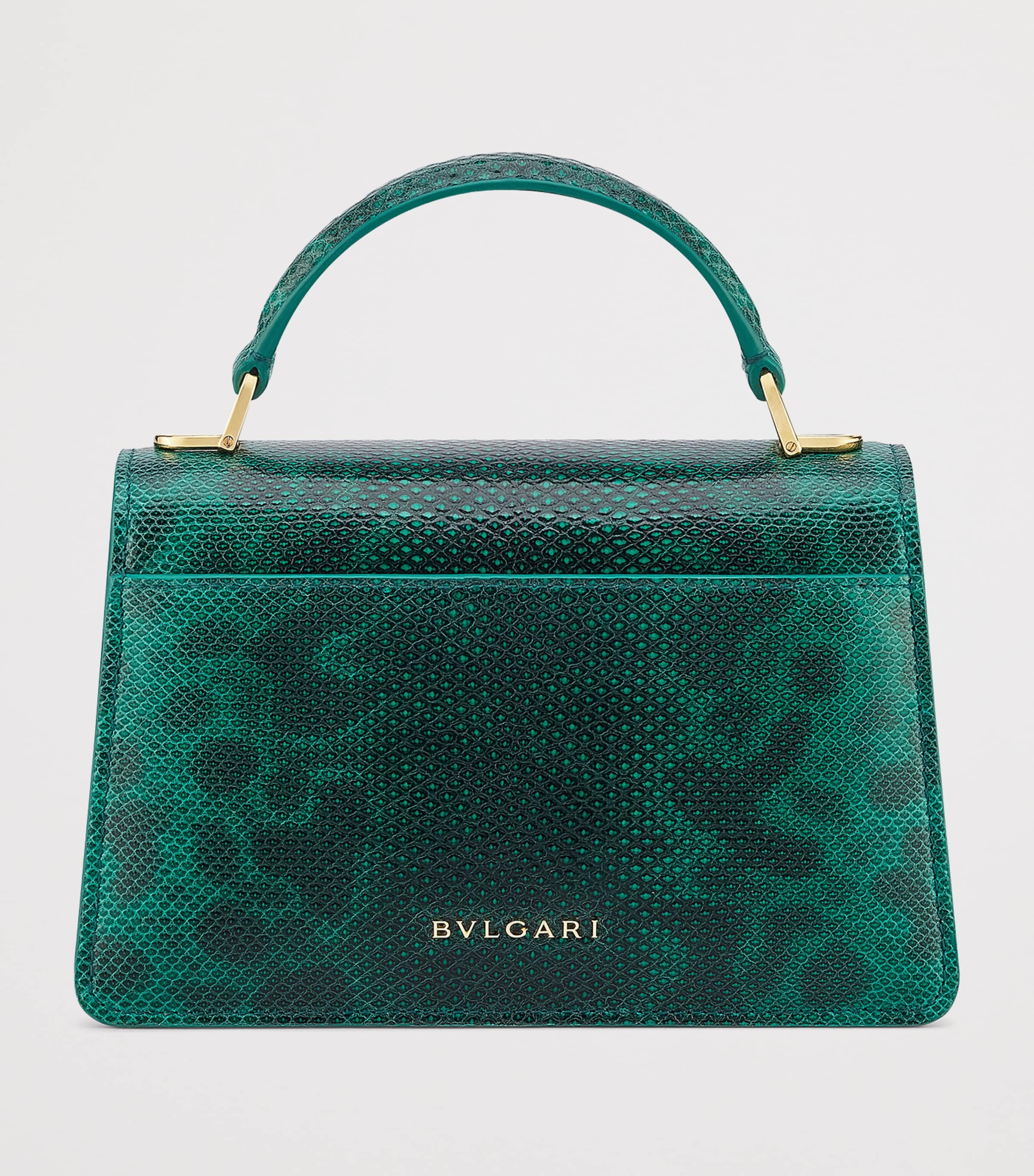 Bvlgari Green Karung Leather Serpenti Forever Top-Handle Bag | Harrods UK