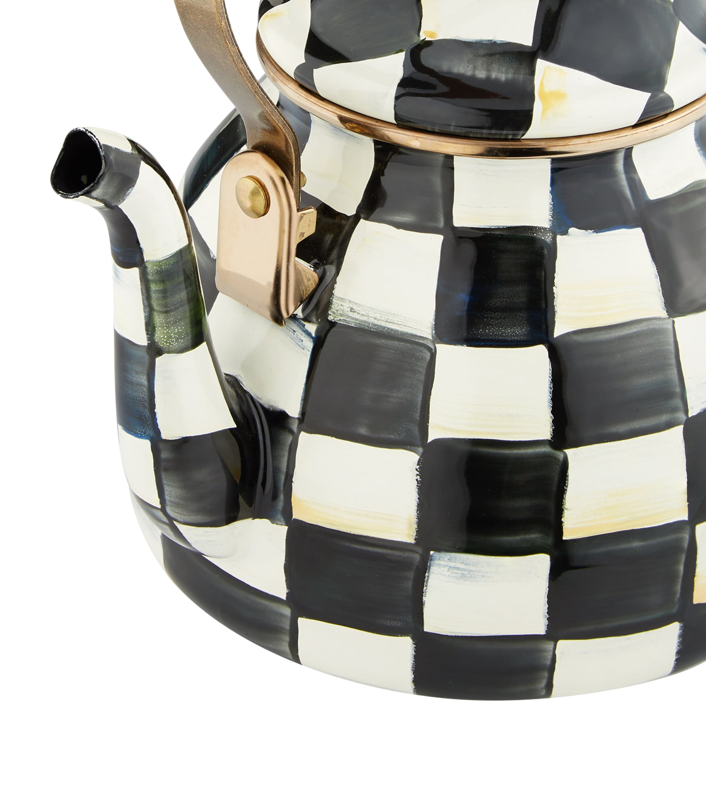 MacKenzie-Childs Black Courtly Check Tea Kettle | Harrods UK