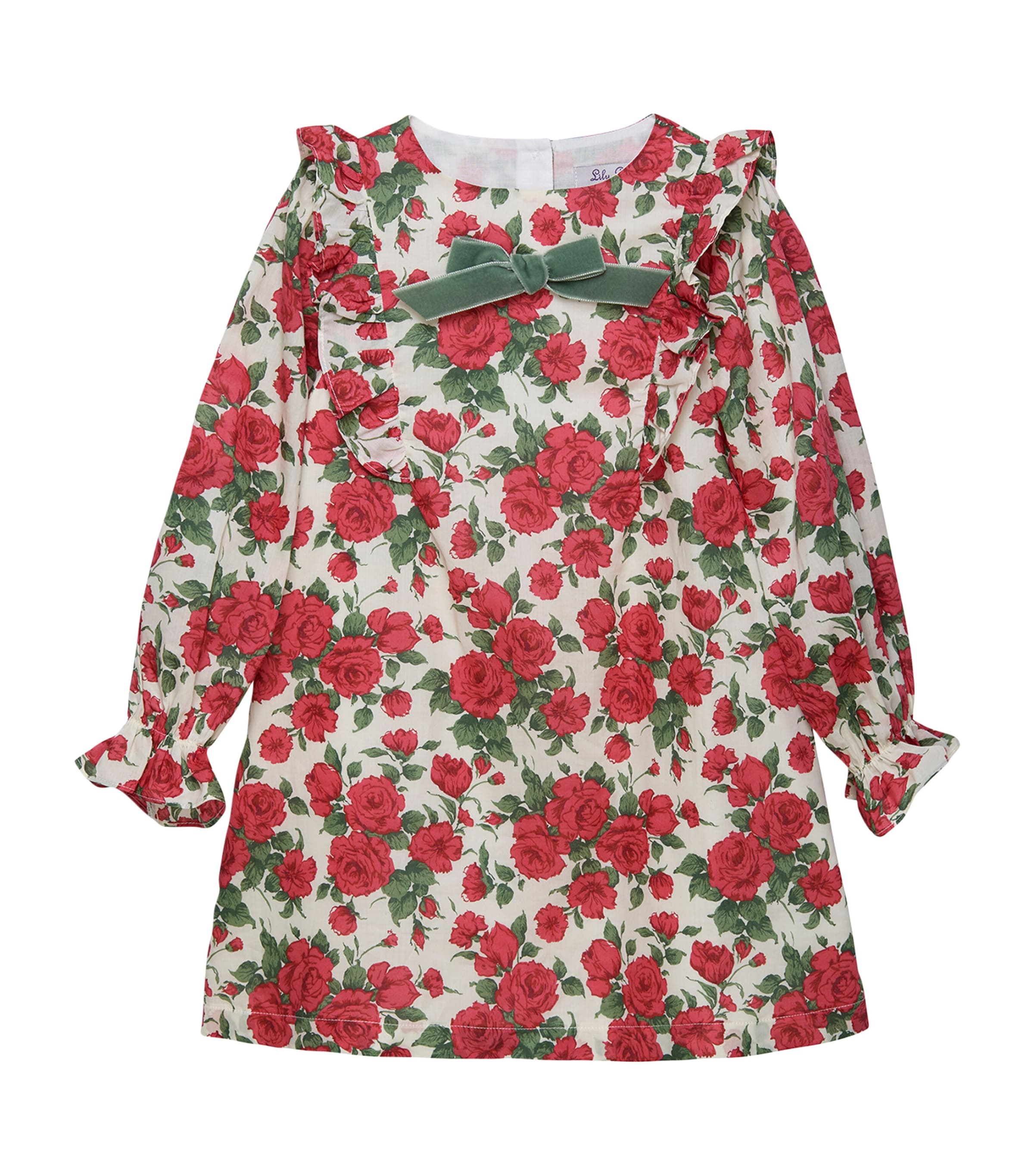 Trotters Red Cotton Liberty Carline Rose Print Dress (2-5 Years ...