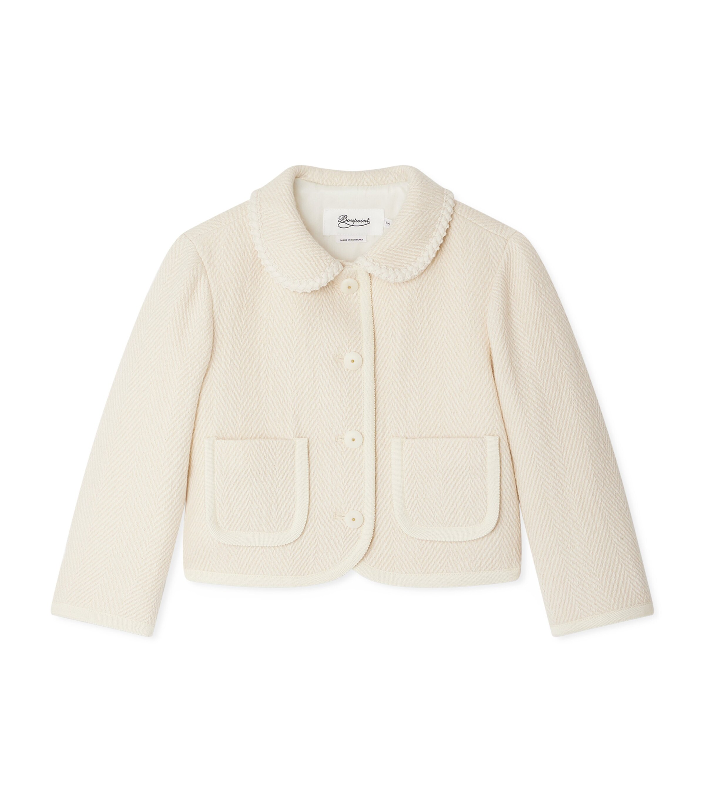 Bonpoint Ivory Cotton-Wool Collared Jacket (10-14 Years) | Harrods CH