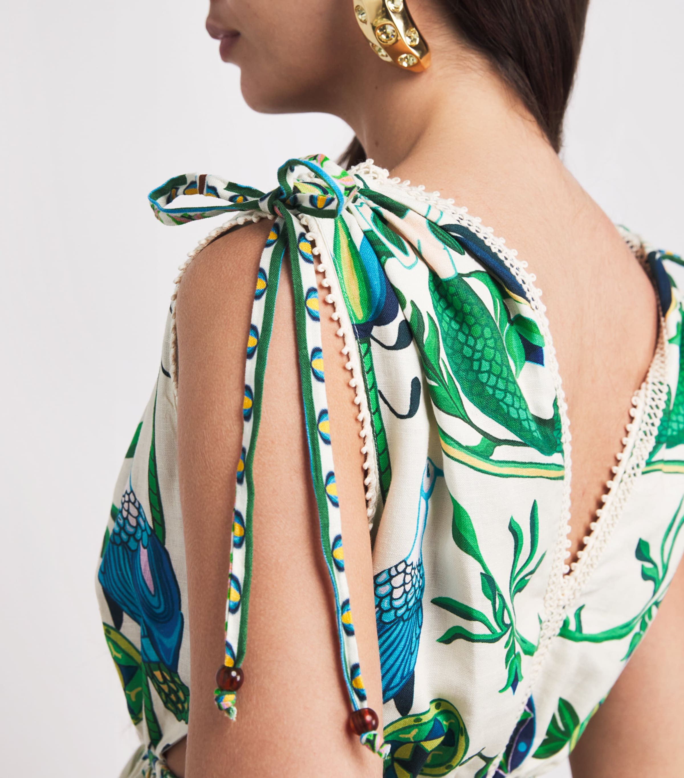 LUG VON SIGA Multi Linen Printed Viktoria Top | Harrods UK