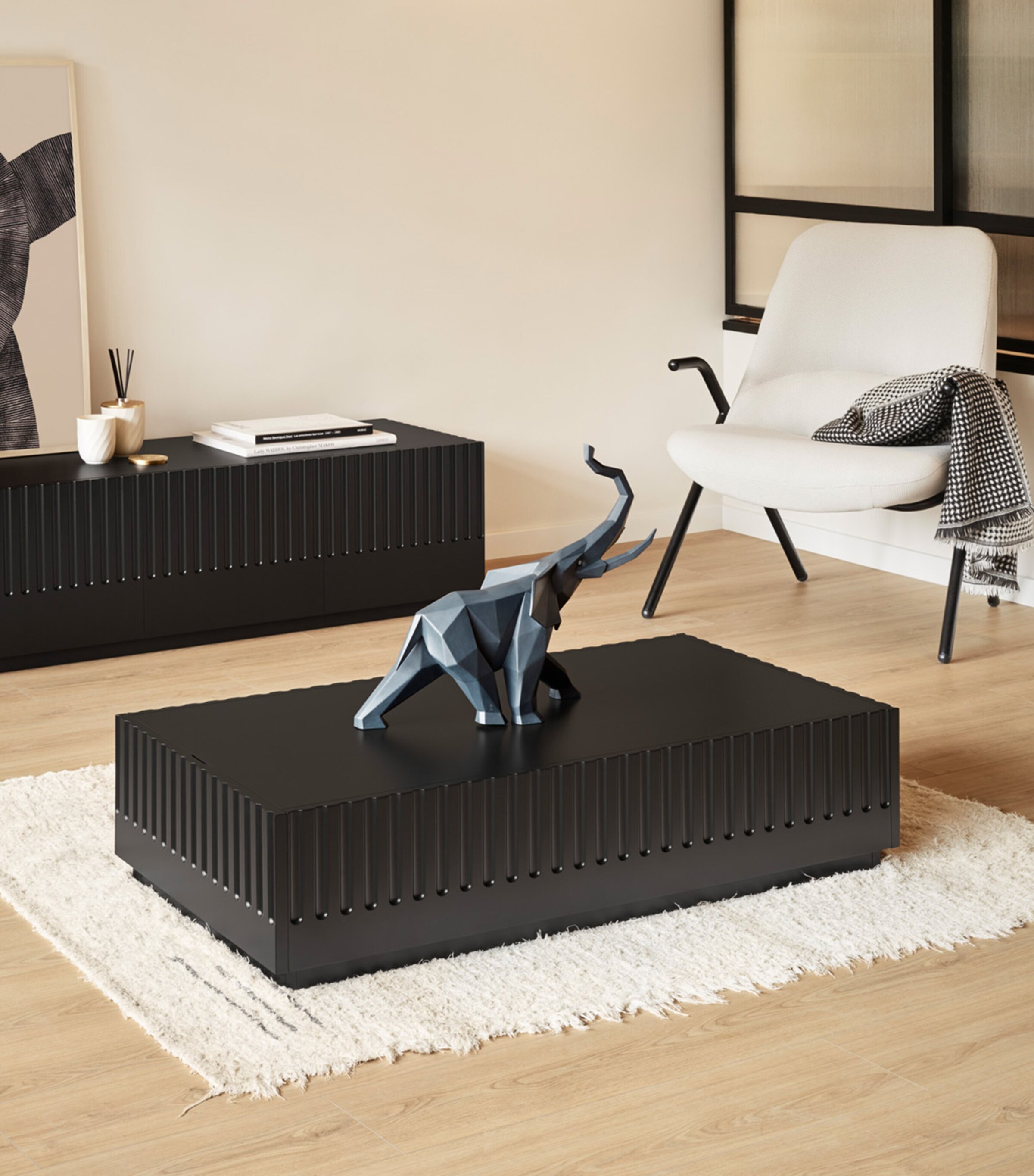 Lladró Black Porcelain Elephant Figure | Harrods UK