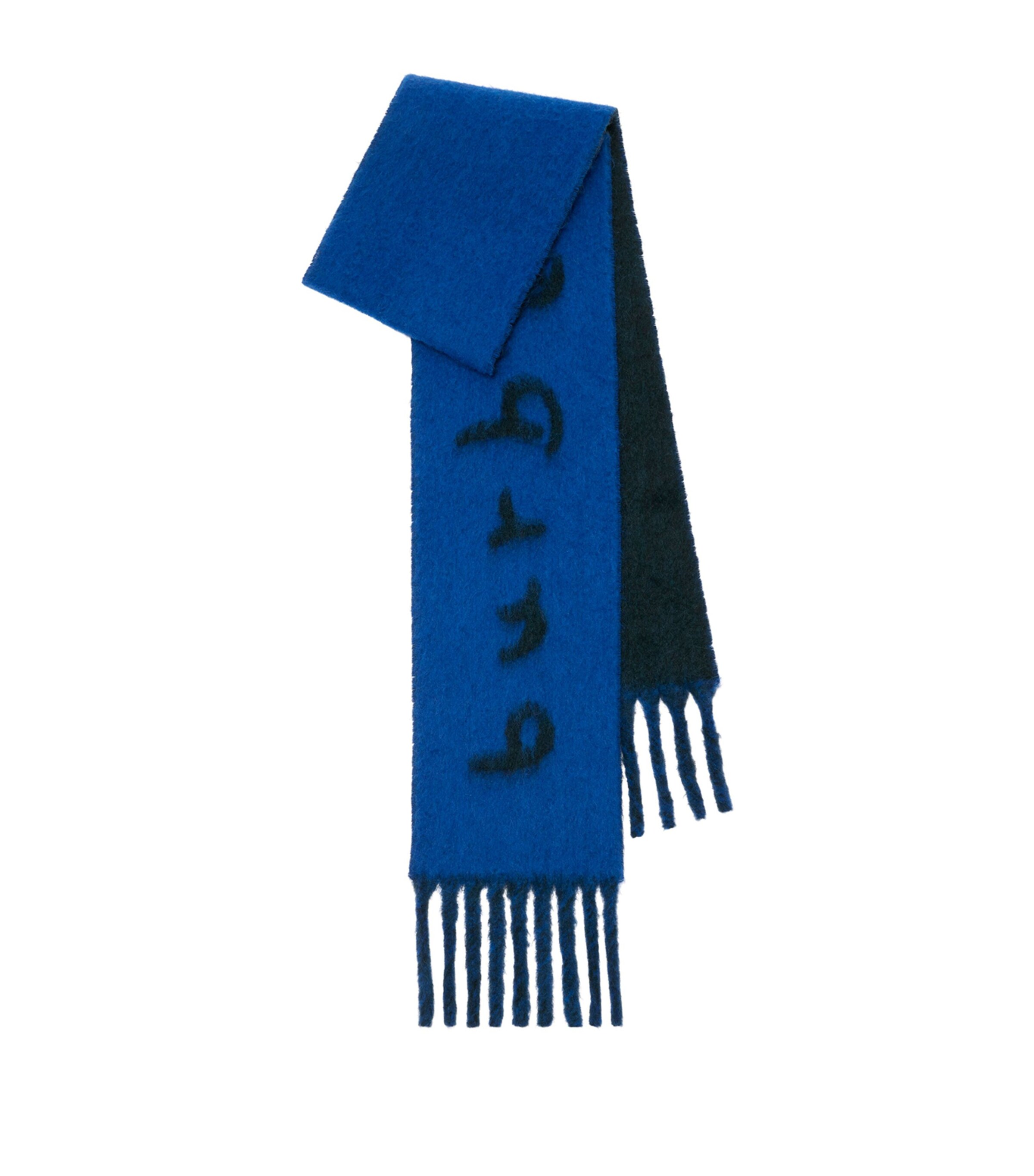 Burberry Blue Alpaca-Blend Reversible Logo Scarf | Harrods NZ