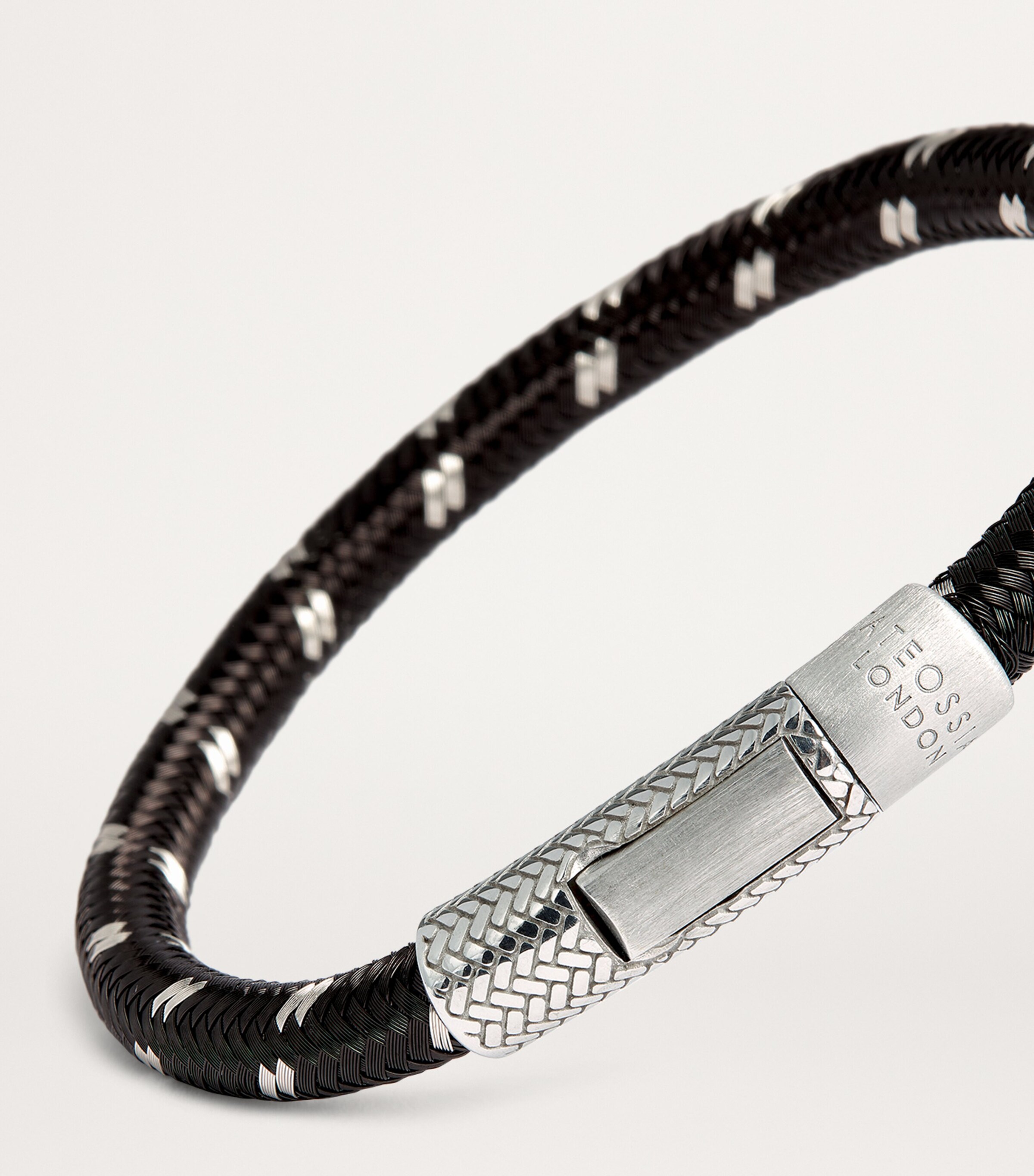 Tateossian Silver-Plated Ruthenium Charles Click Chalif Bracelet ...
