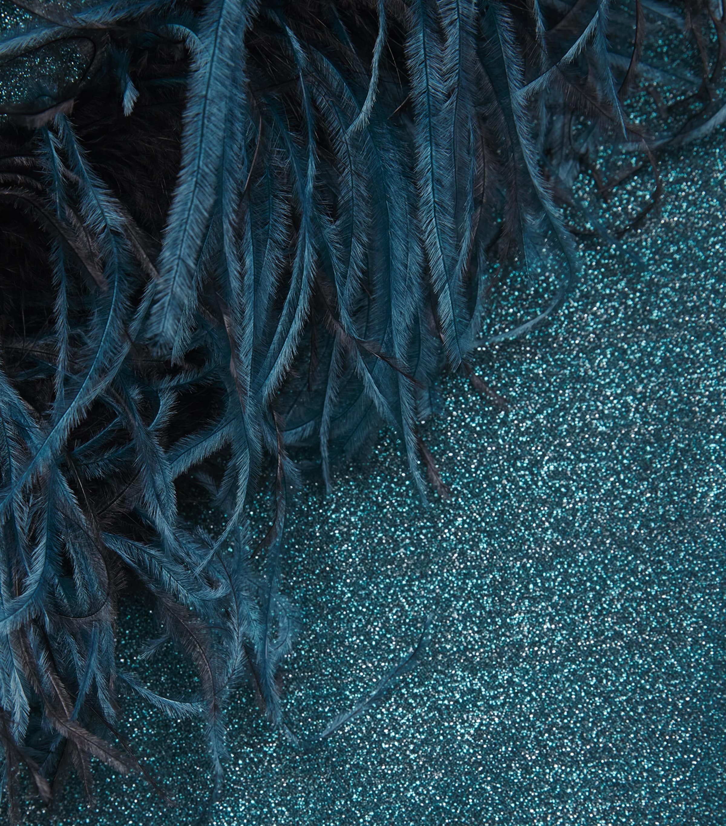 Oséree Blue Halterneck Lumière Plumage Maxi Dress | Harrods CA