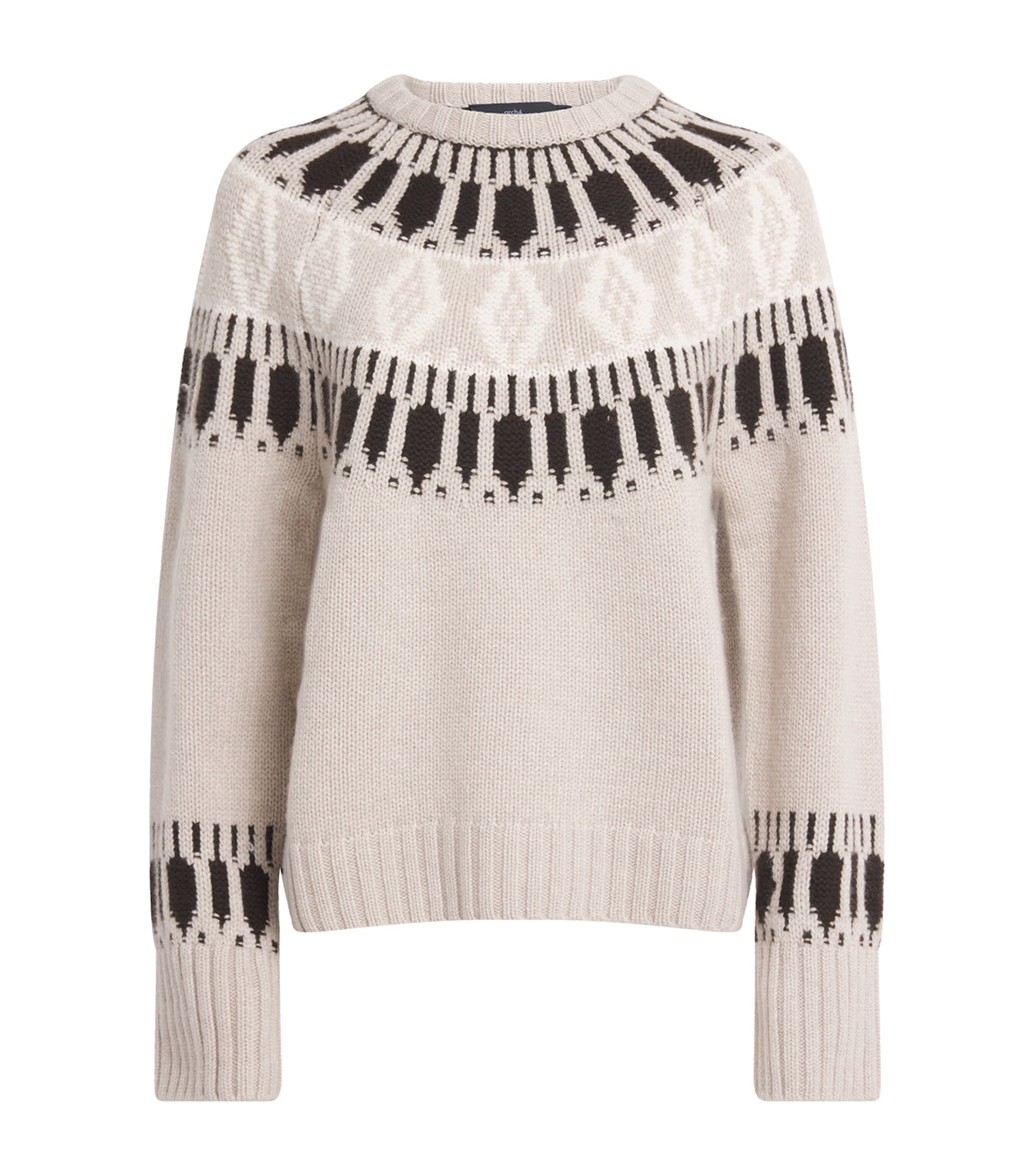 arch 4 Beige Cashmere Fair Isle Jackson Sweater | Harrods HK