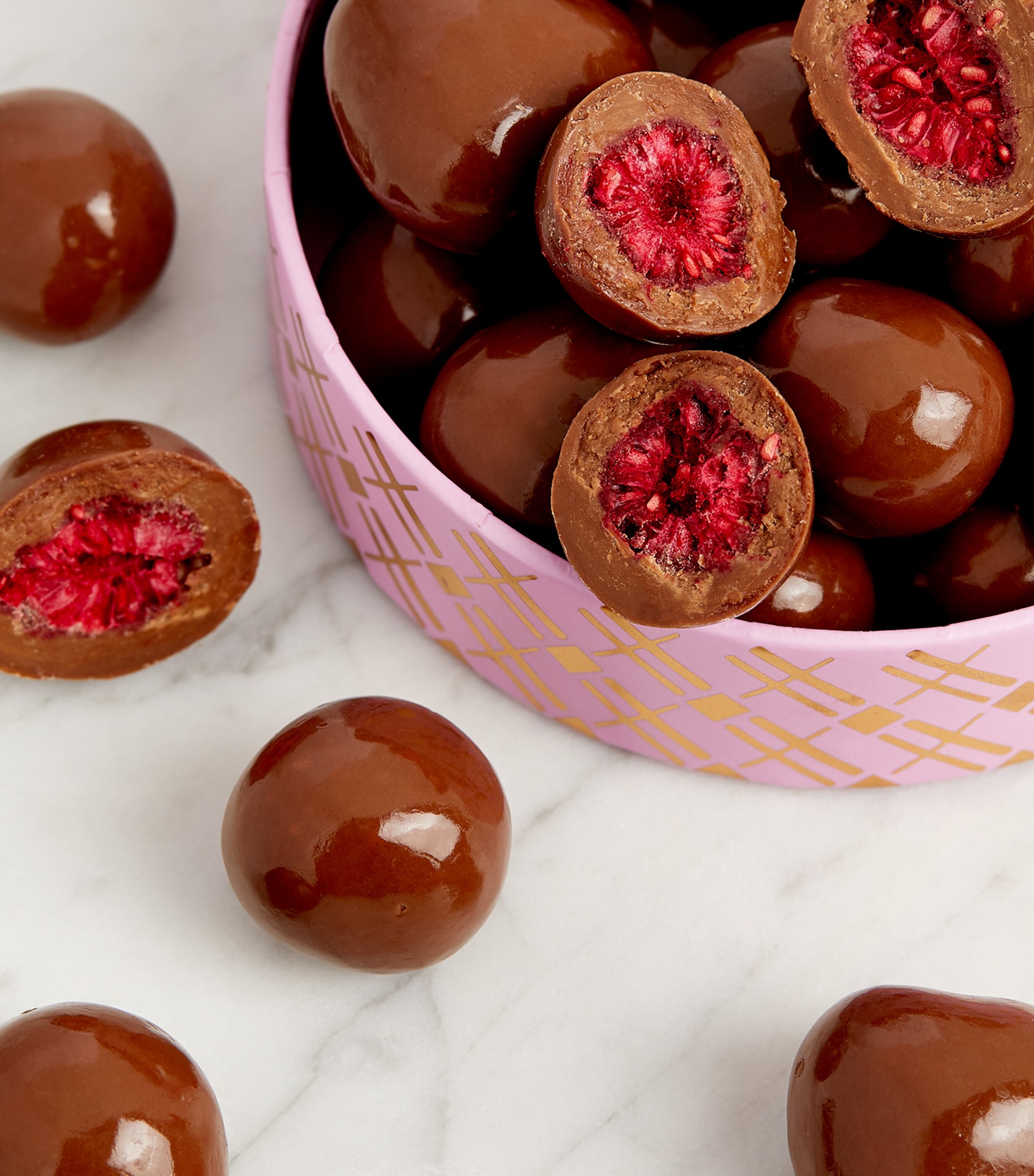 Harrods Milk Chocolate Raspberries (270g) | Harrods US