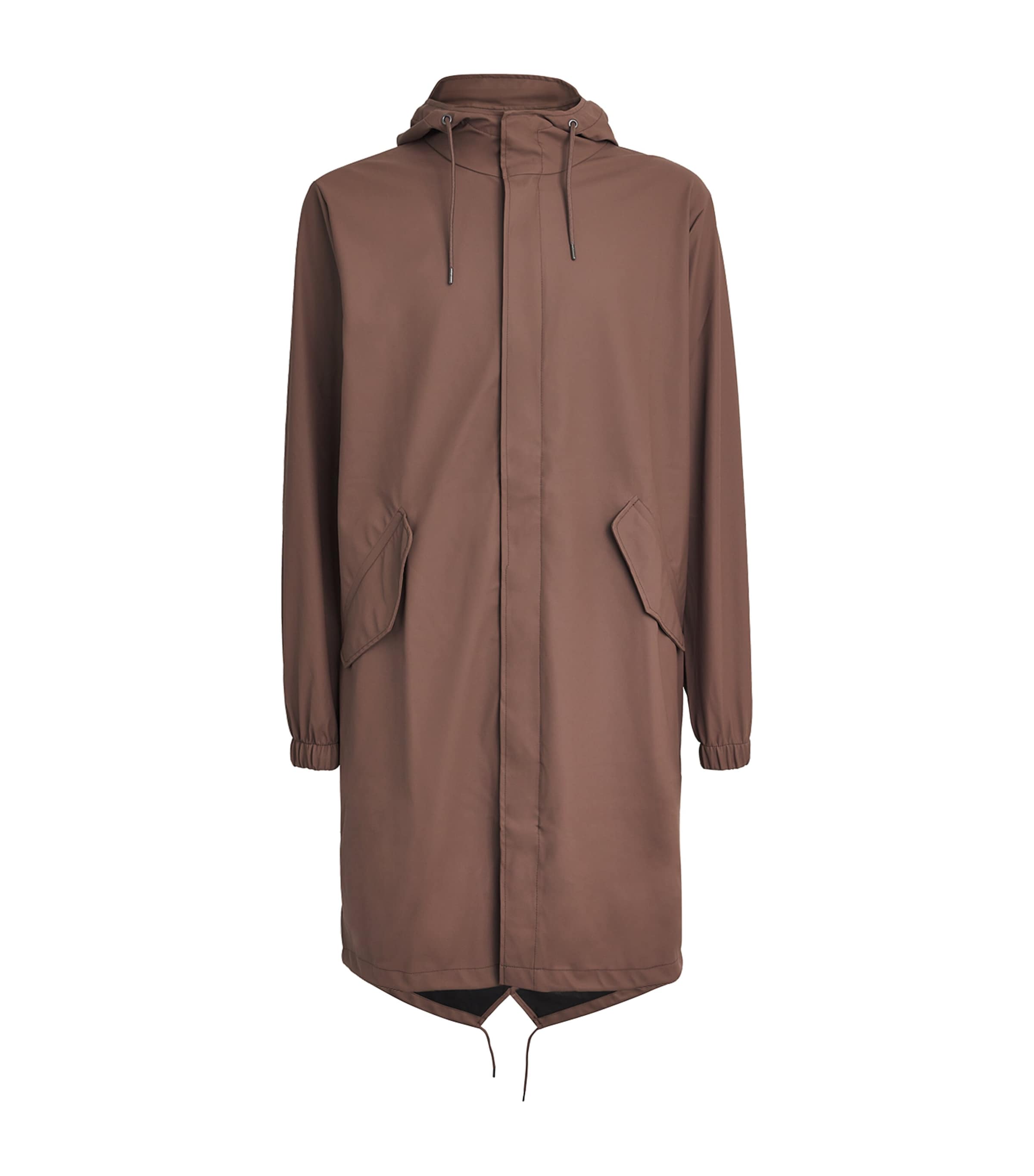 Rains Brown Longline Rain Jacket | Harrods UK