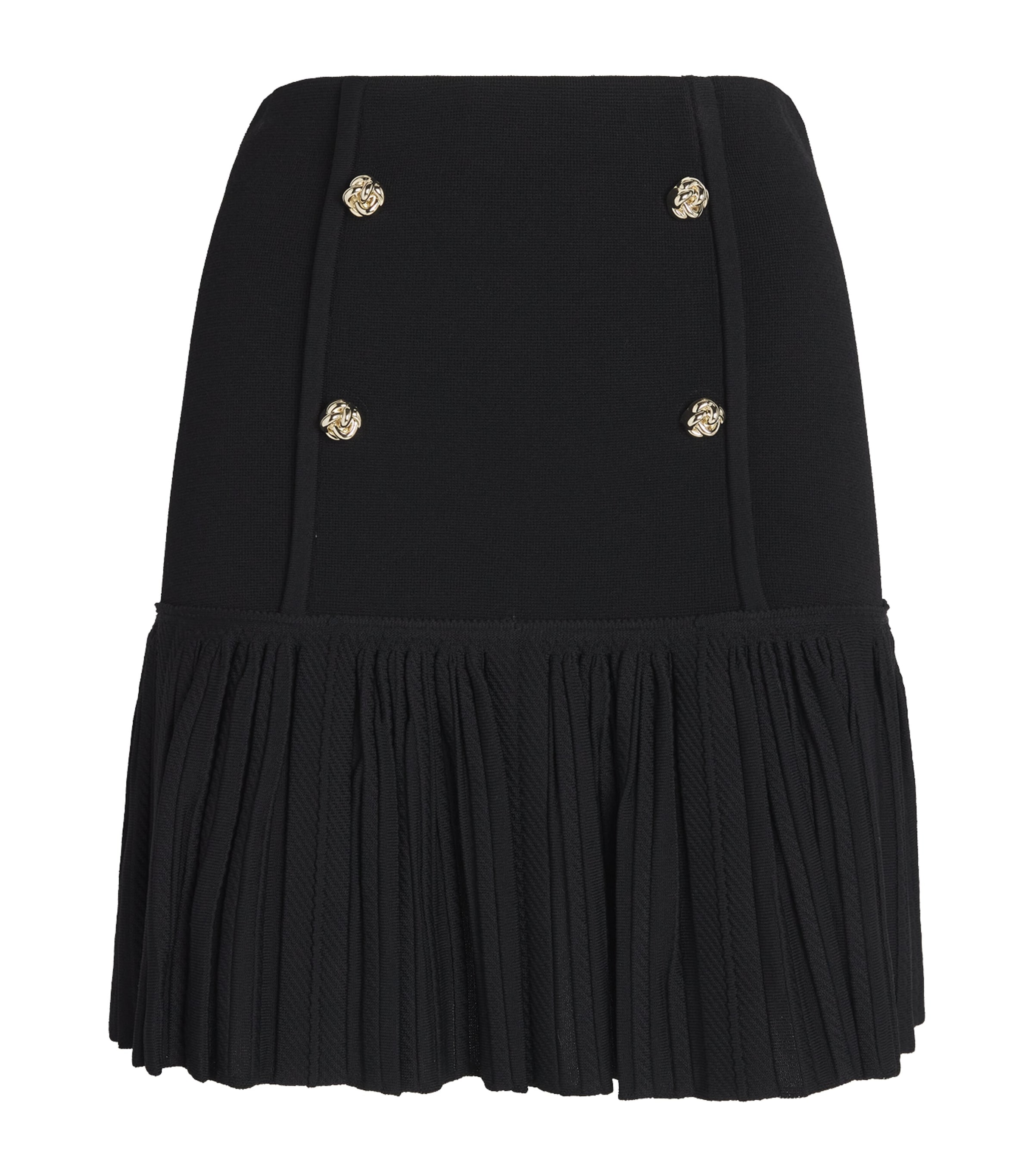 Sandro Paris Black Knitted Buttoned Mini Skirt | Harrods CA