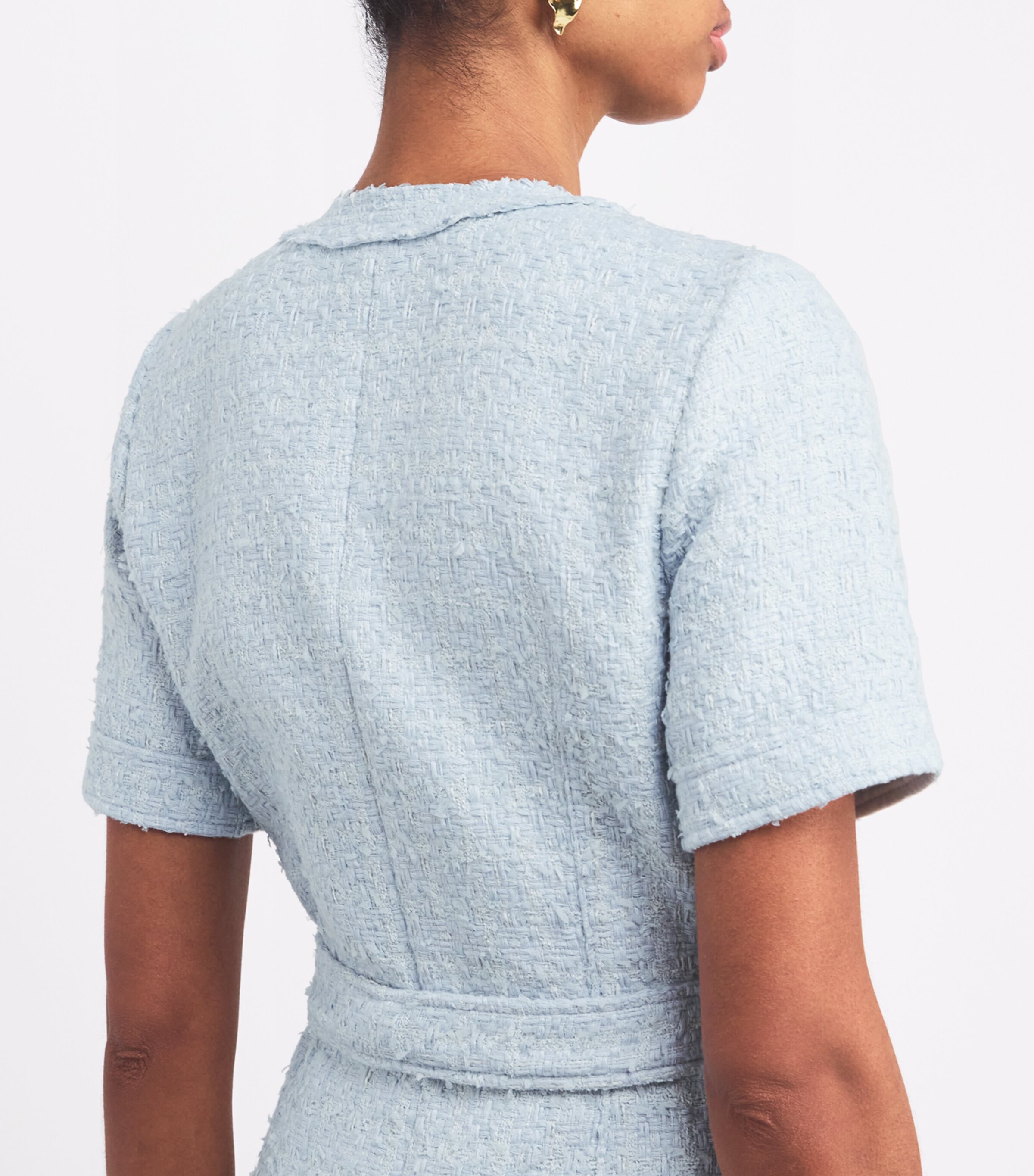 Sandro Paris Blue Tweed Mini Dress | Harrods US